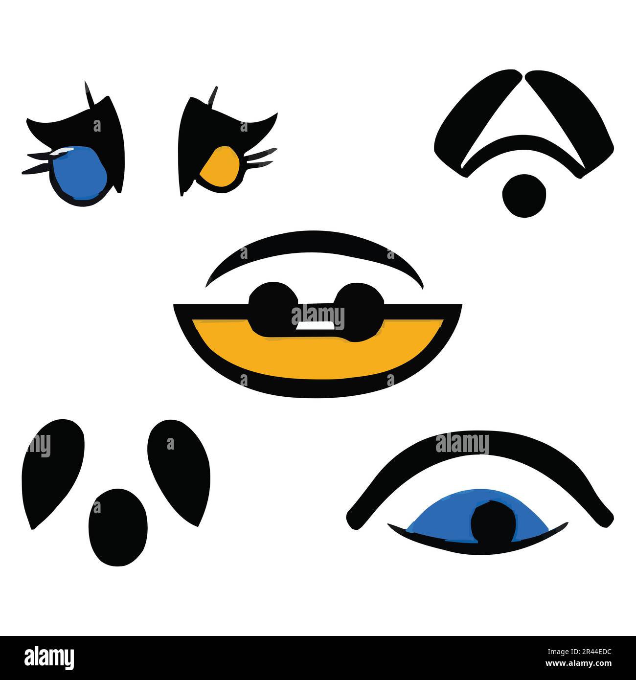 Set of eyes and face expressions Stock Vector Image & Art - Alamy