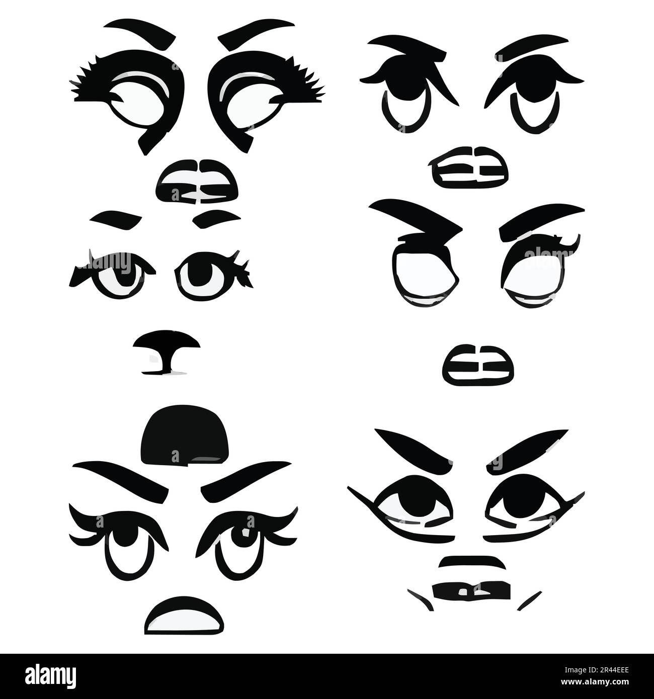 Set of eyes and face expressions Stock Vector Image & Art - Alamy
