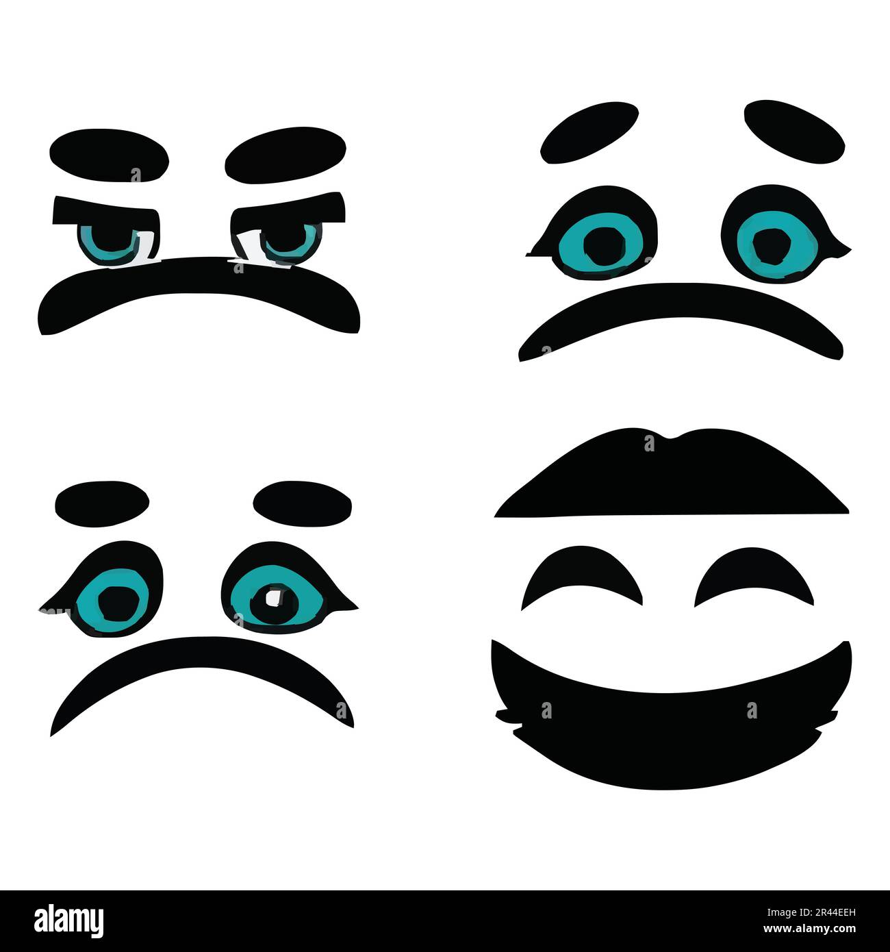 Set Of Eyes And Face Expressions Stock Vector Image And Art Alamy