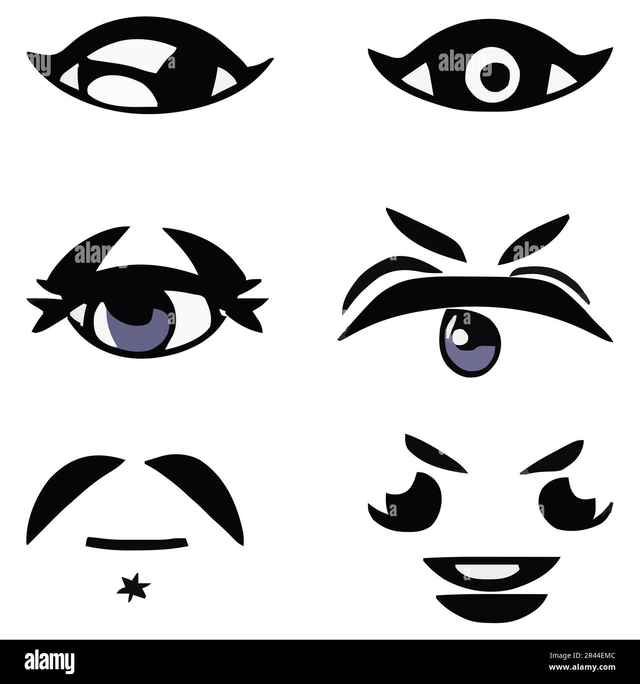 Set of eyes and face expressions Stock Vector Image & Art - Alamy