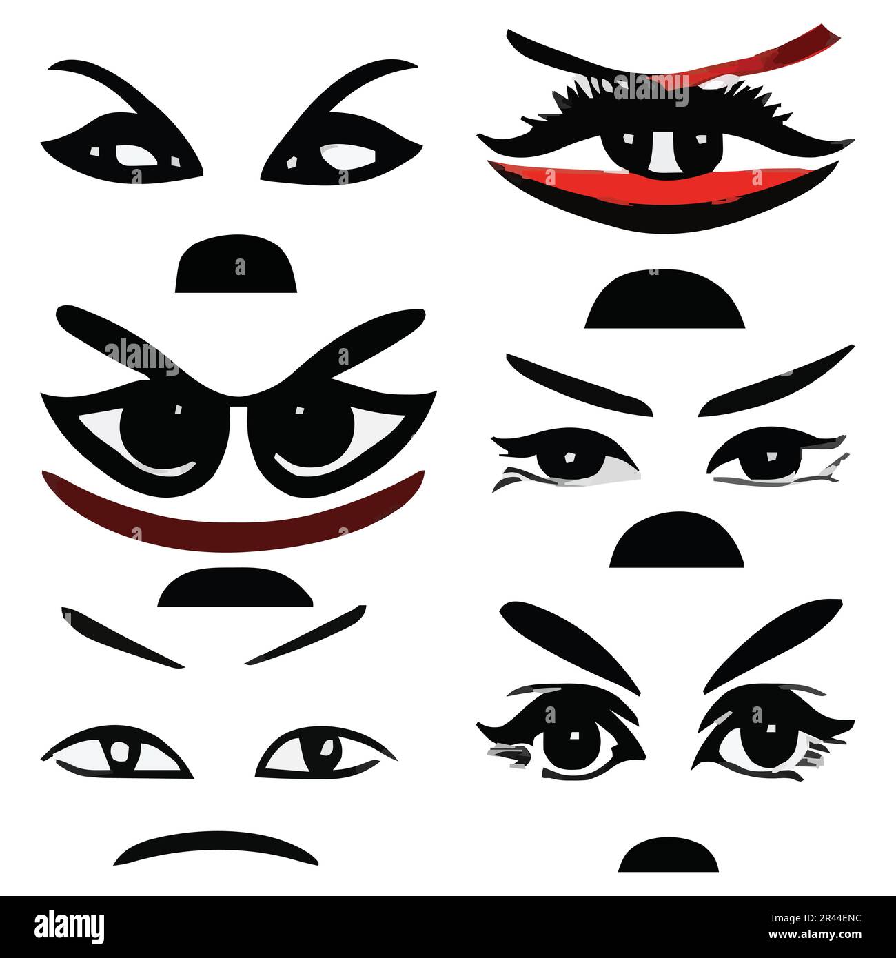 Set of eyes and face expressions Stock Vector Image & Art - Alamy