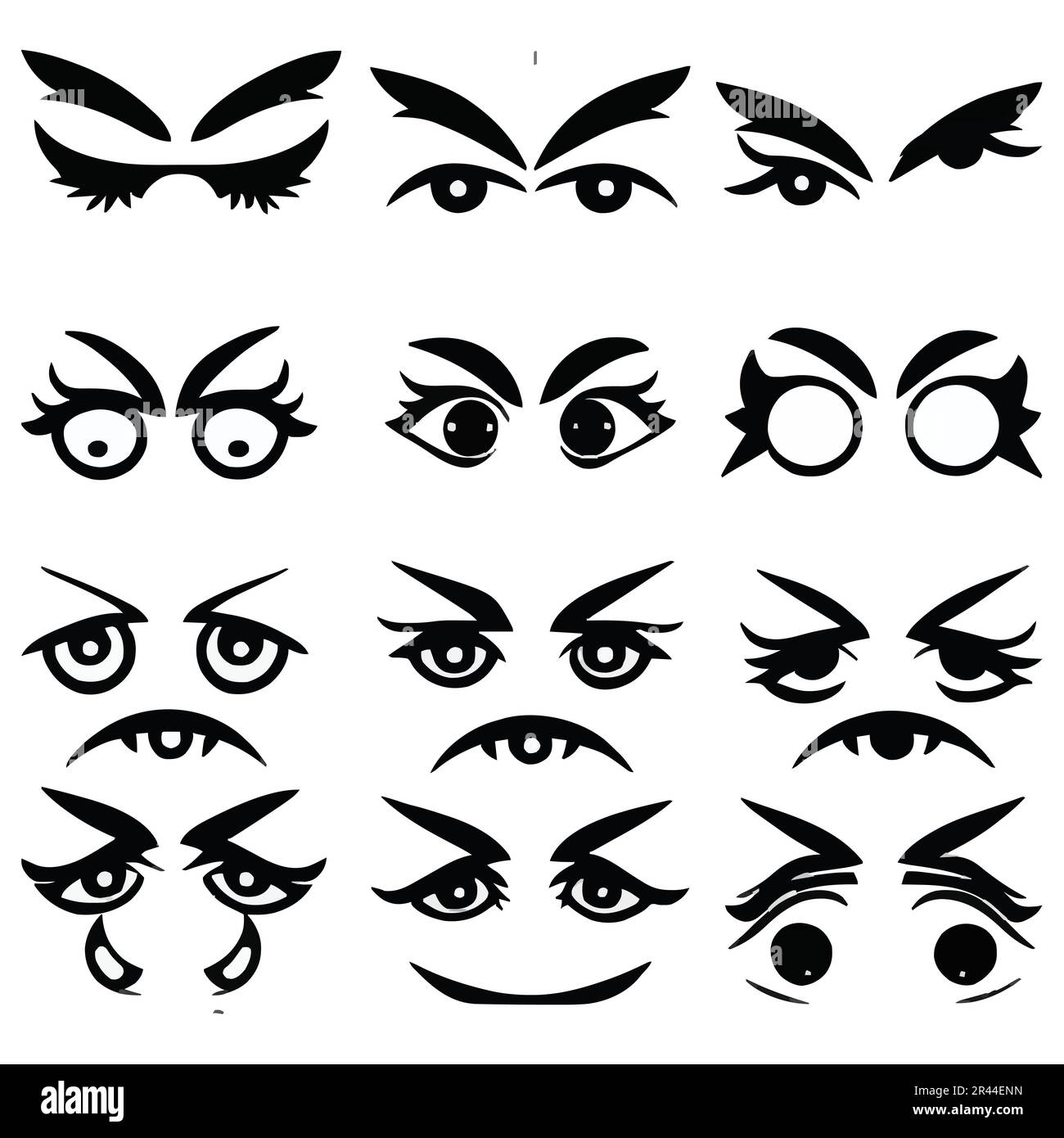 Facial expressions angry bored sad Stock Vector Images - Alamy