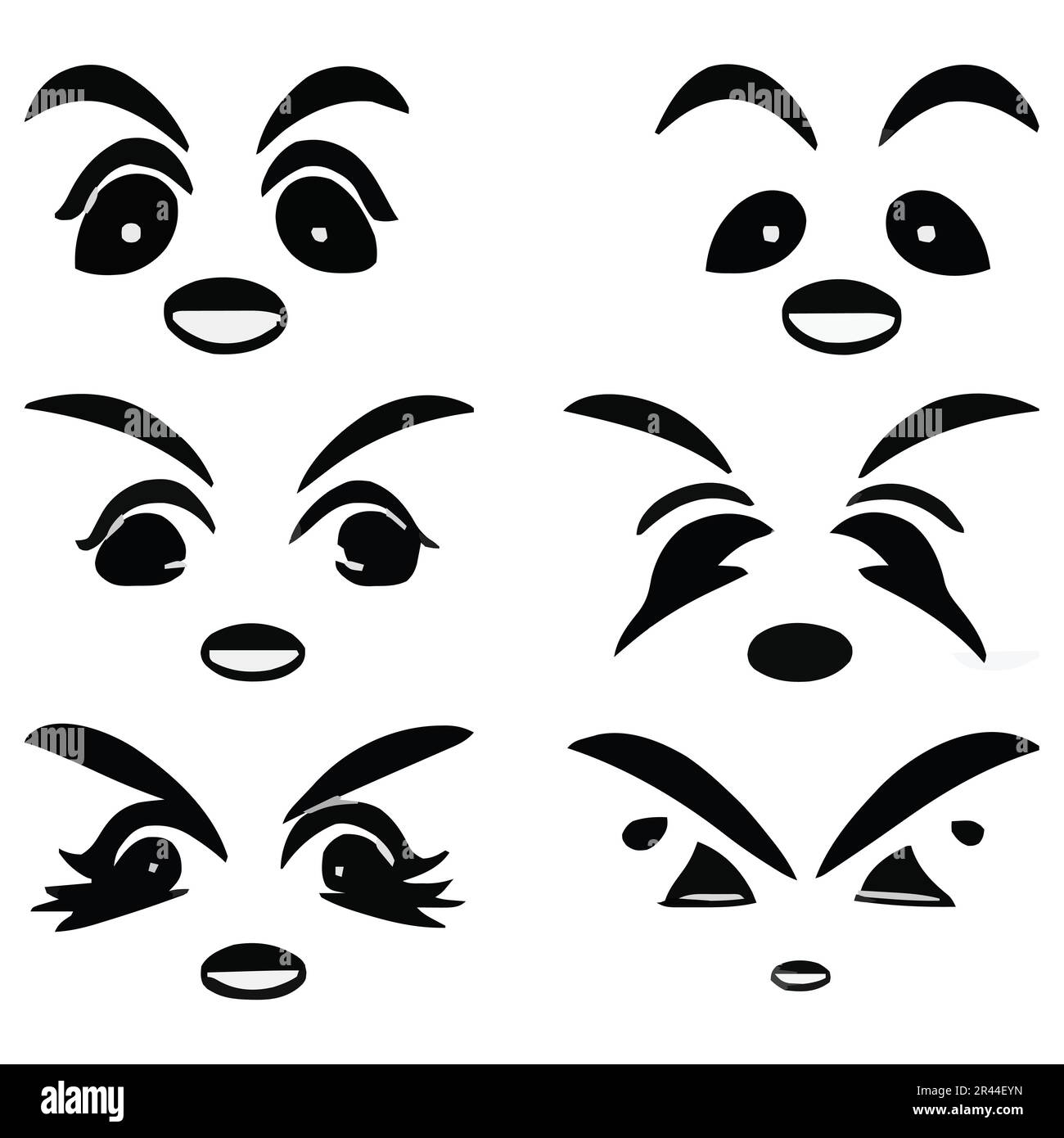 Set of eyes and face expressions Stock Vector Image & Art - Alamy