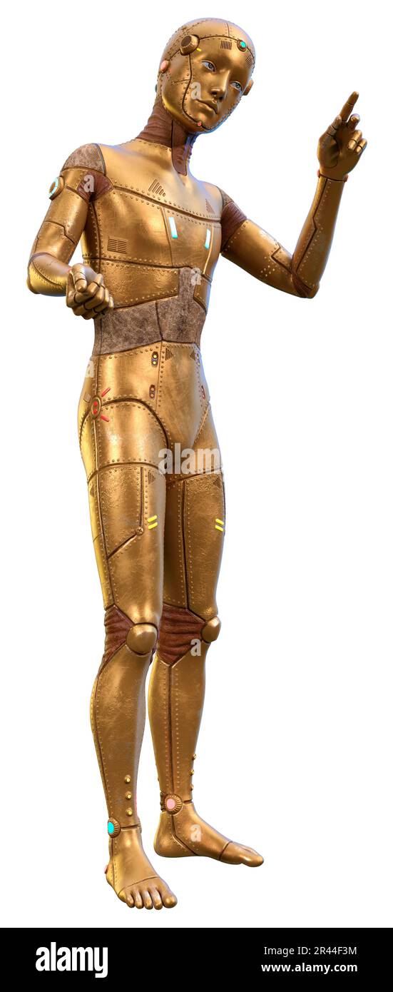 3D rendering of a male robot isolated on white background Stock Photo ...