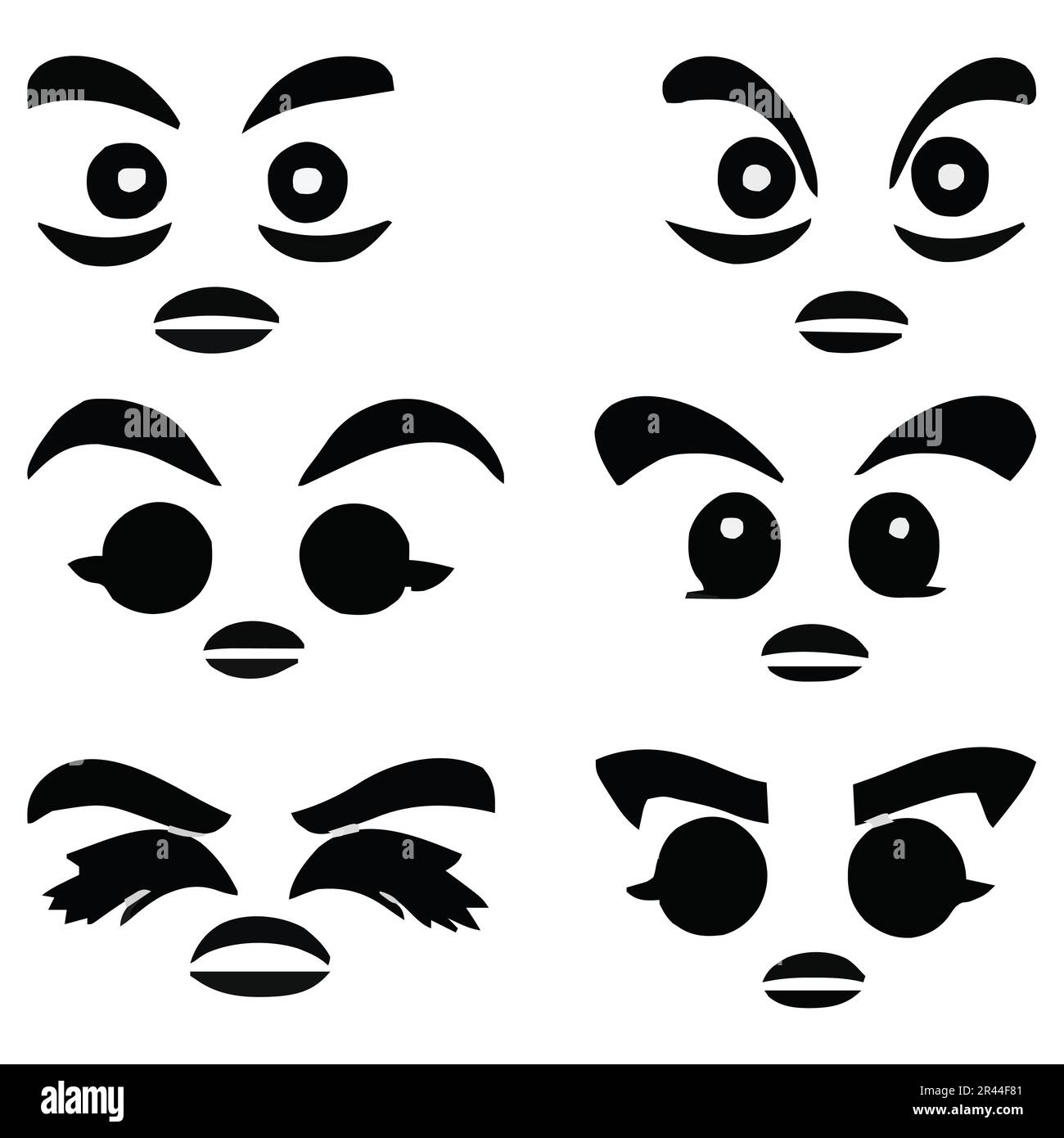 Set of eyes and face expressions Stock Vector Image & Art - Alamy