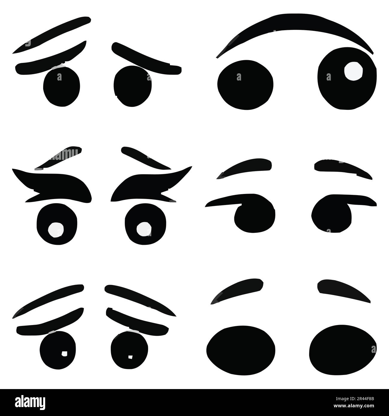 Facial expressions angry bored sad Stock Vector Images - Alamy