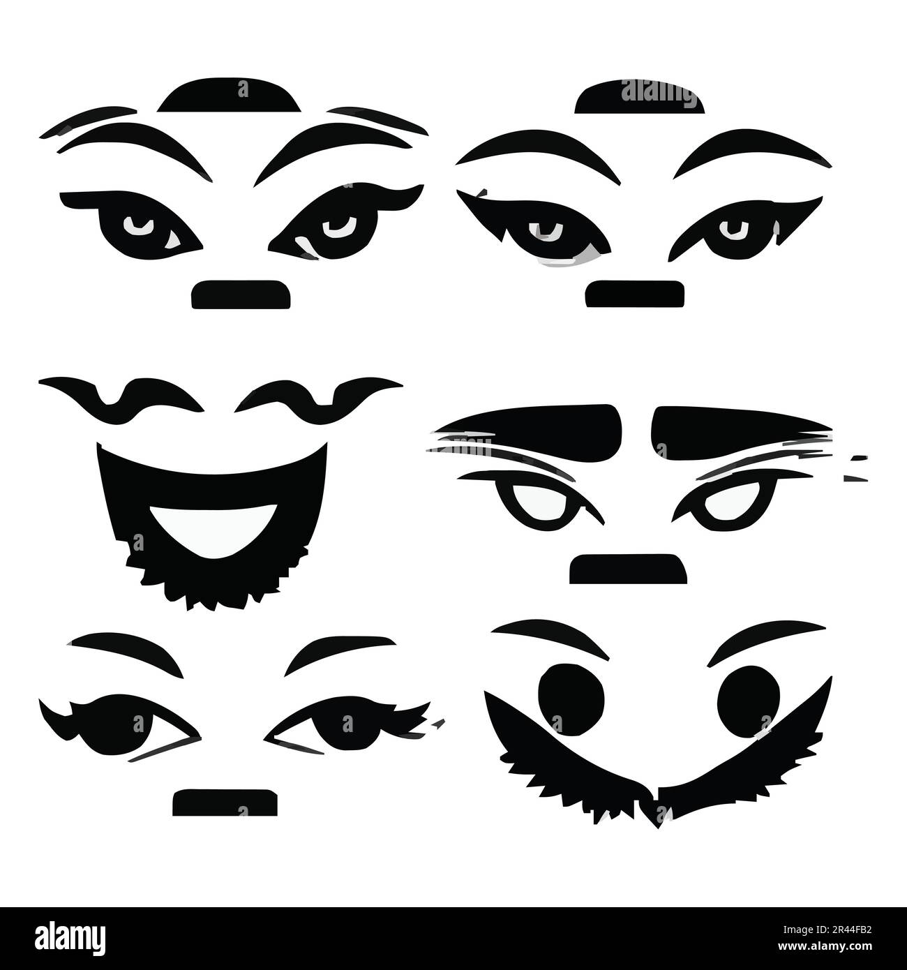 Set of eyes and face expressions Stock Vector Image & Art - Alamy
