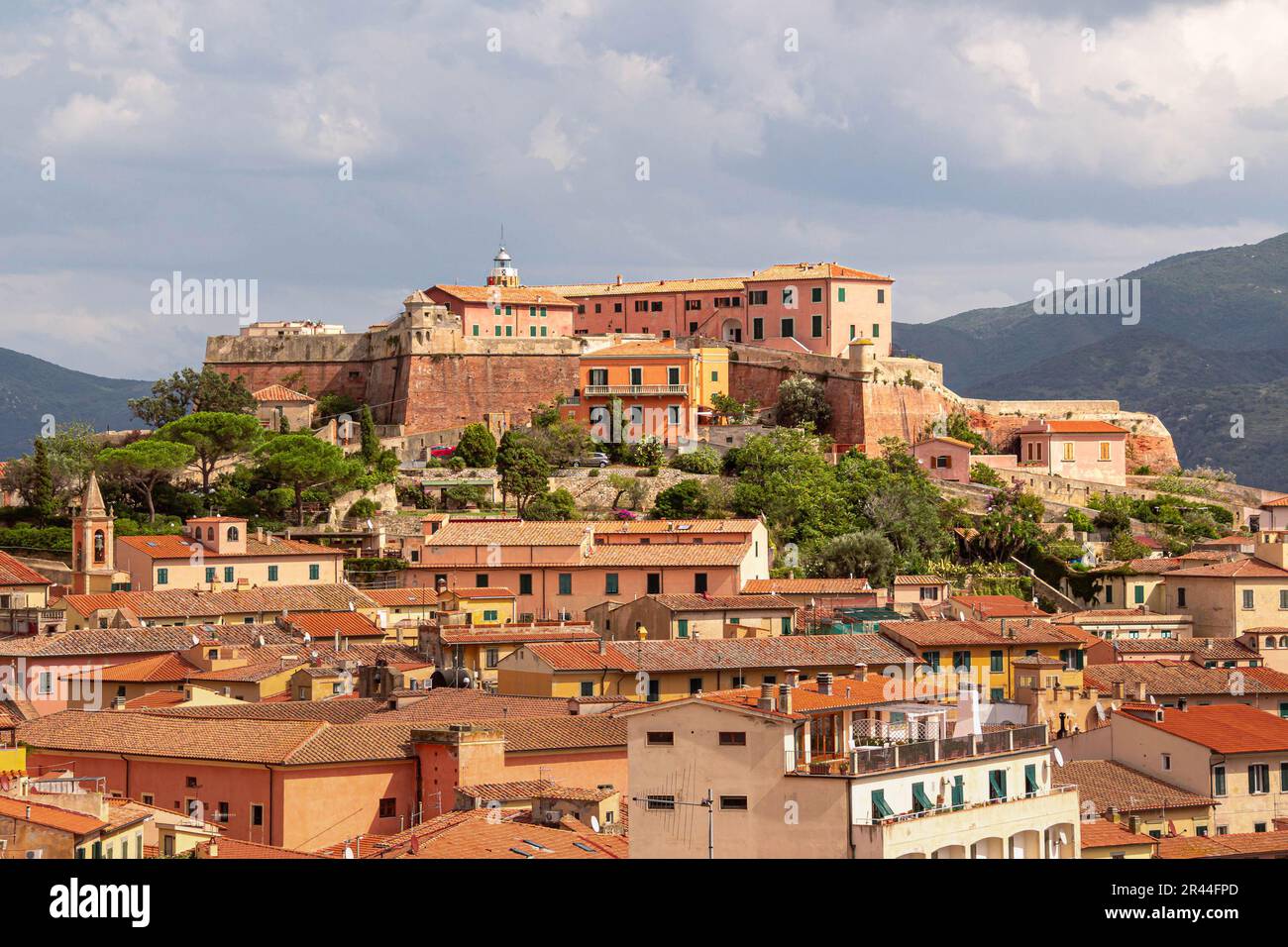 View from Forte Falcone to Portoferraio Lighthouse Faro Forte Stella ...