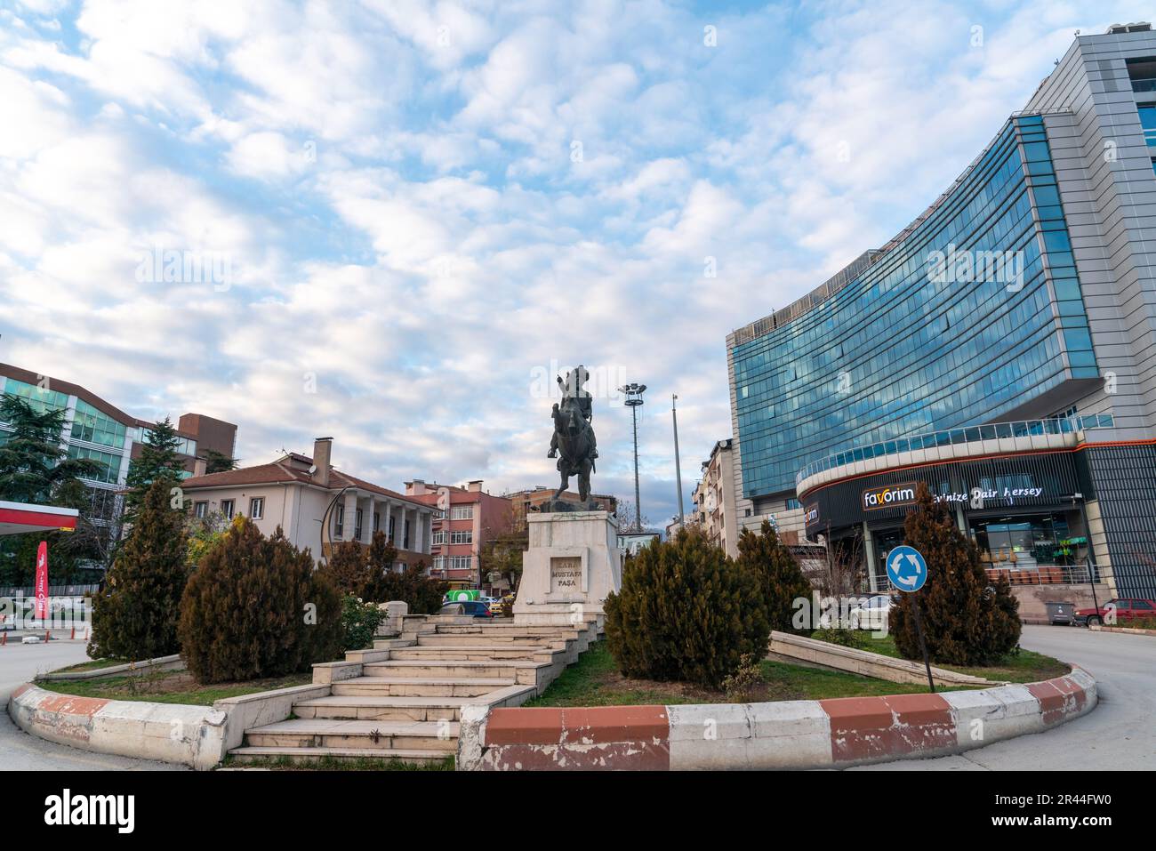 Merzifon, Amasya, Turkey - November 27, 2022: Kara Mustafa Pasa statue ...