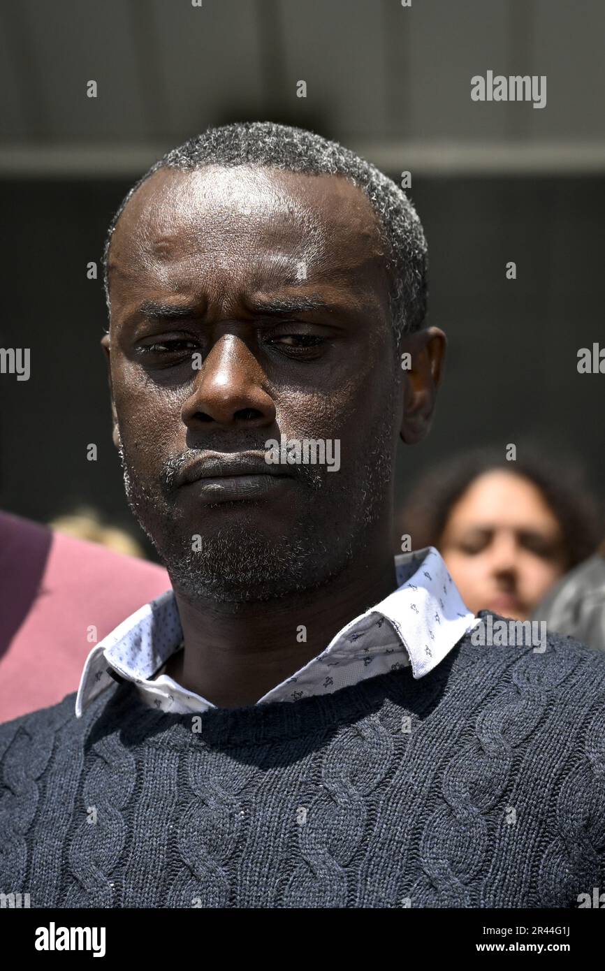 Antwerp, Belgium. 26th May, 2023. Sanda's father Ousmane Dia pictured ...
