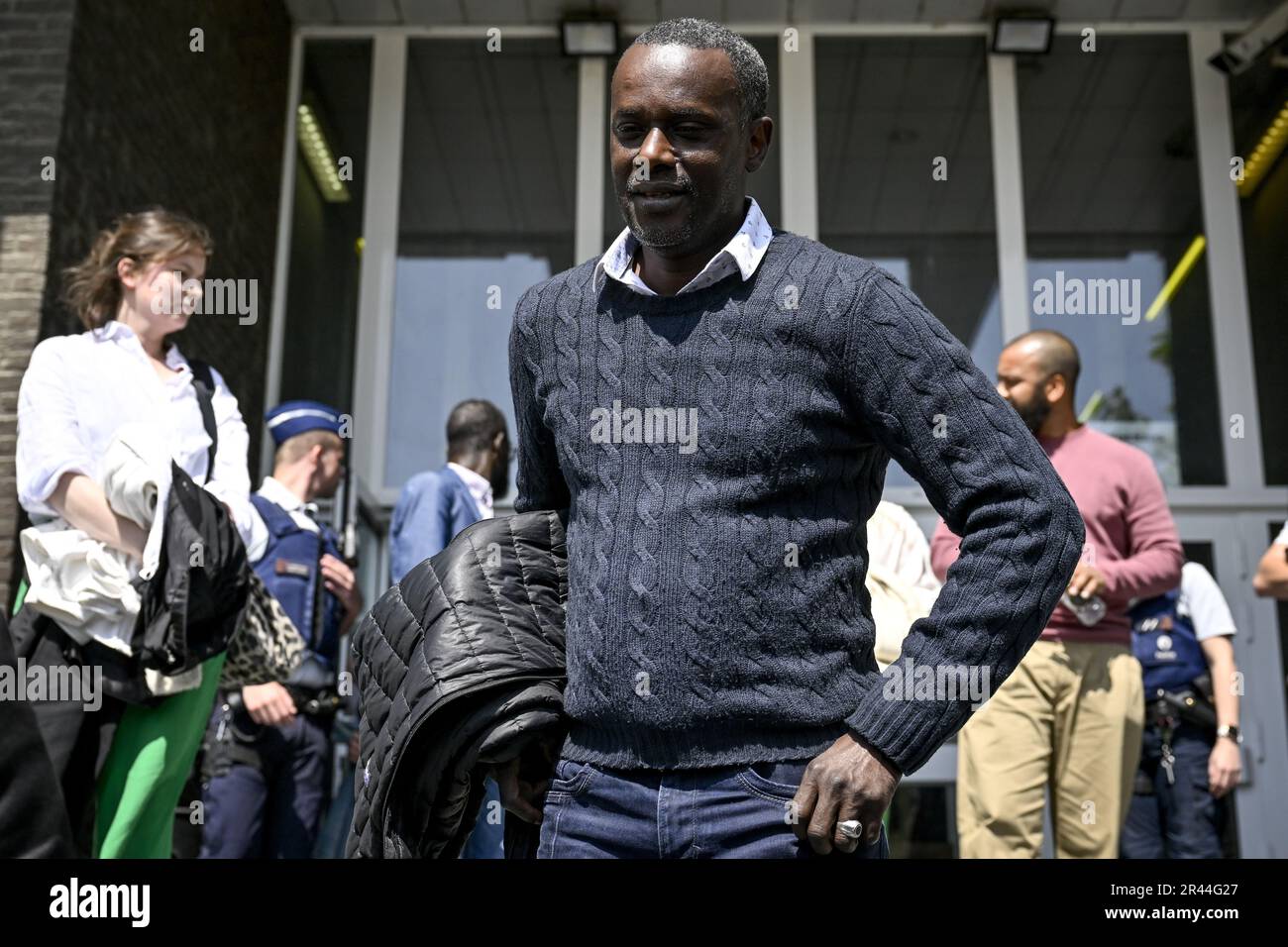 Antwerp, Belgium. 26th May, 2023. Sanda's father Ousmane Dia pictured ...