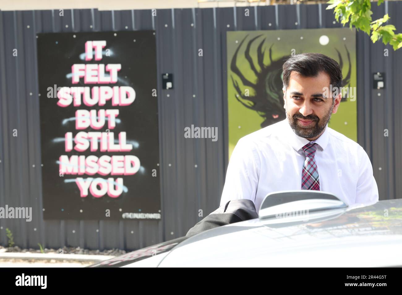 First Minister of Scotland Humza Yousaf leaves after touring the ...