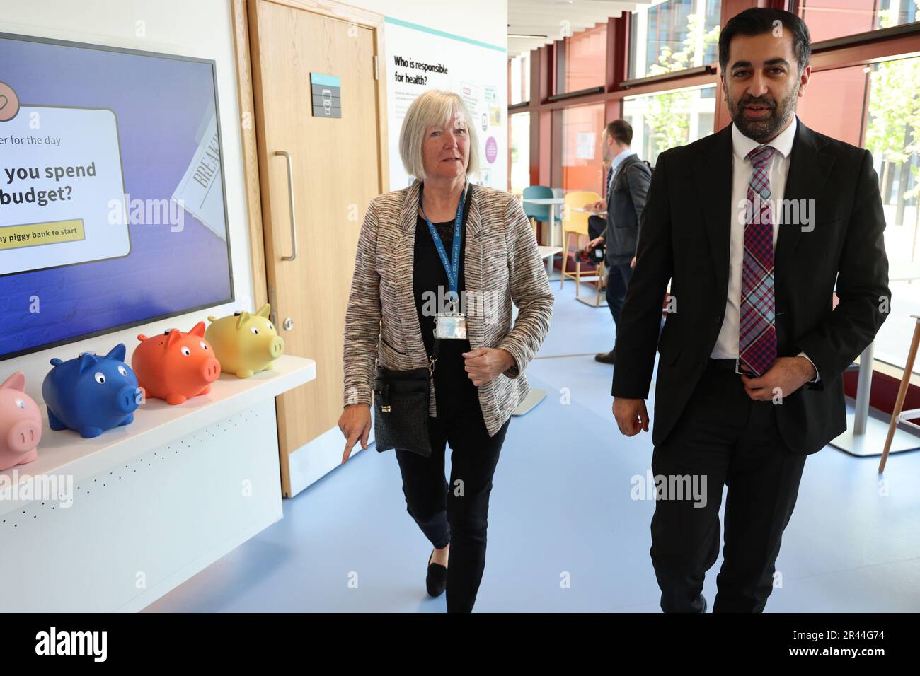 First Minister of Scotland Humza Yousaf as he tours the recently ...
