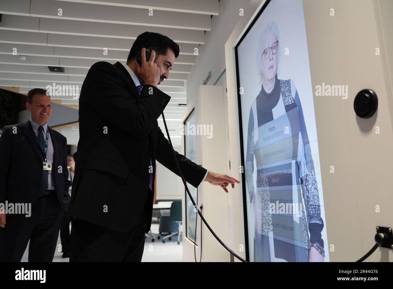 First Minister of Scotland Humza Yousaf tours the recently completed ...