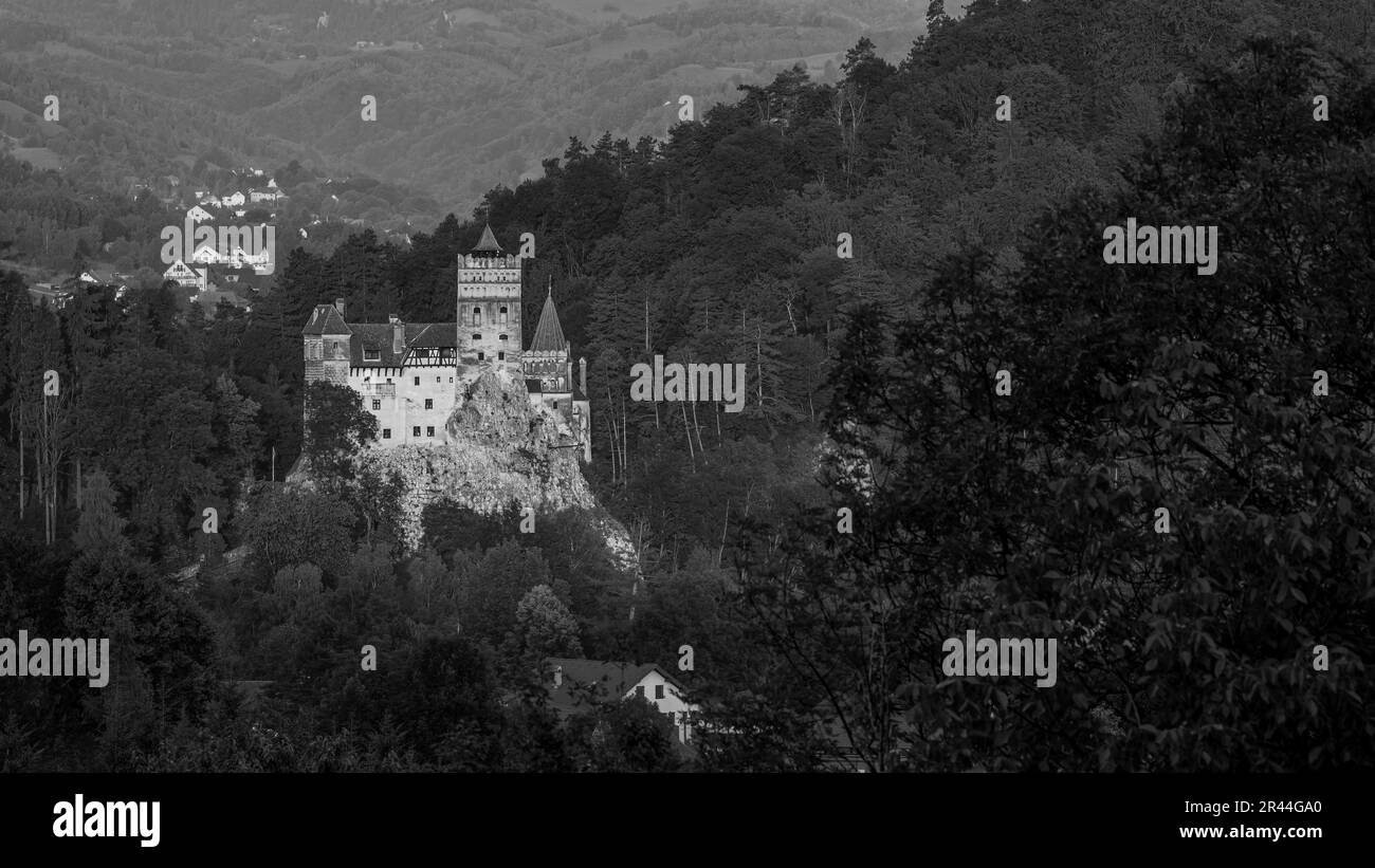 Dracula medieval castle bran Black and White Stock Photos & Images - Alamy