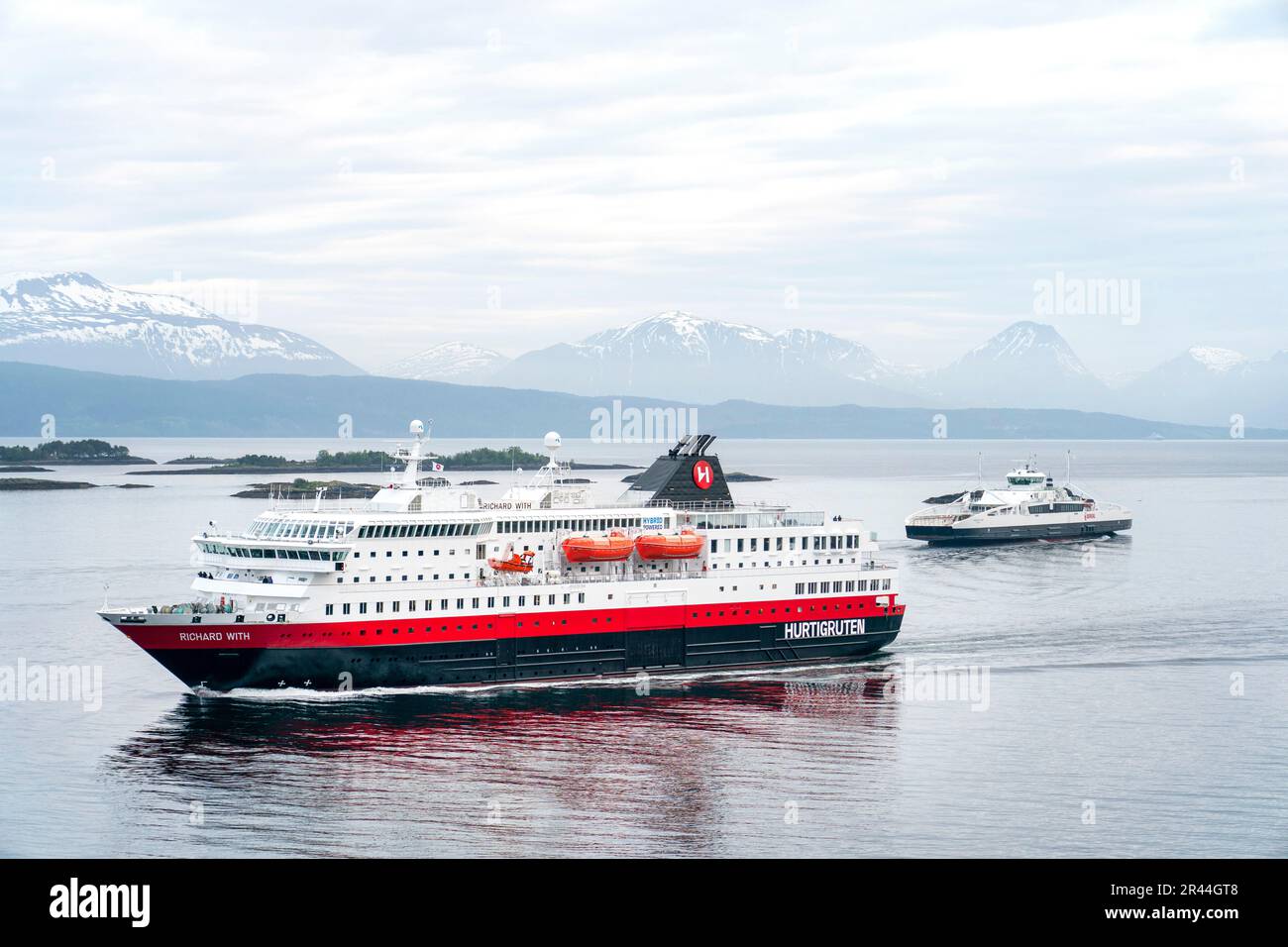 MOLDE 20230521.The cruise ship Hurtigruten Richard With passing the ...