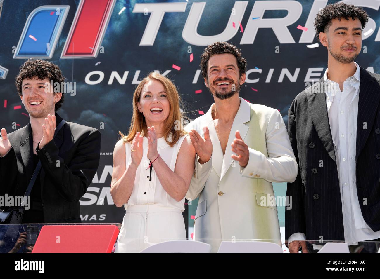 Maximilian Mundt, from left, Geri Halliwell, Orlando Bloom and Archie ...