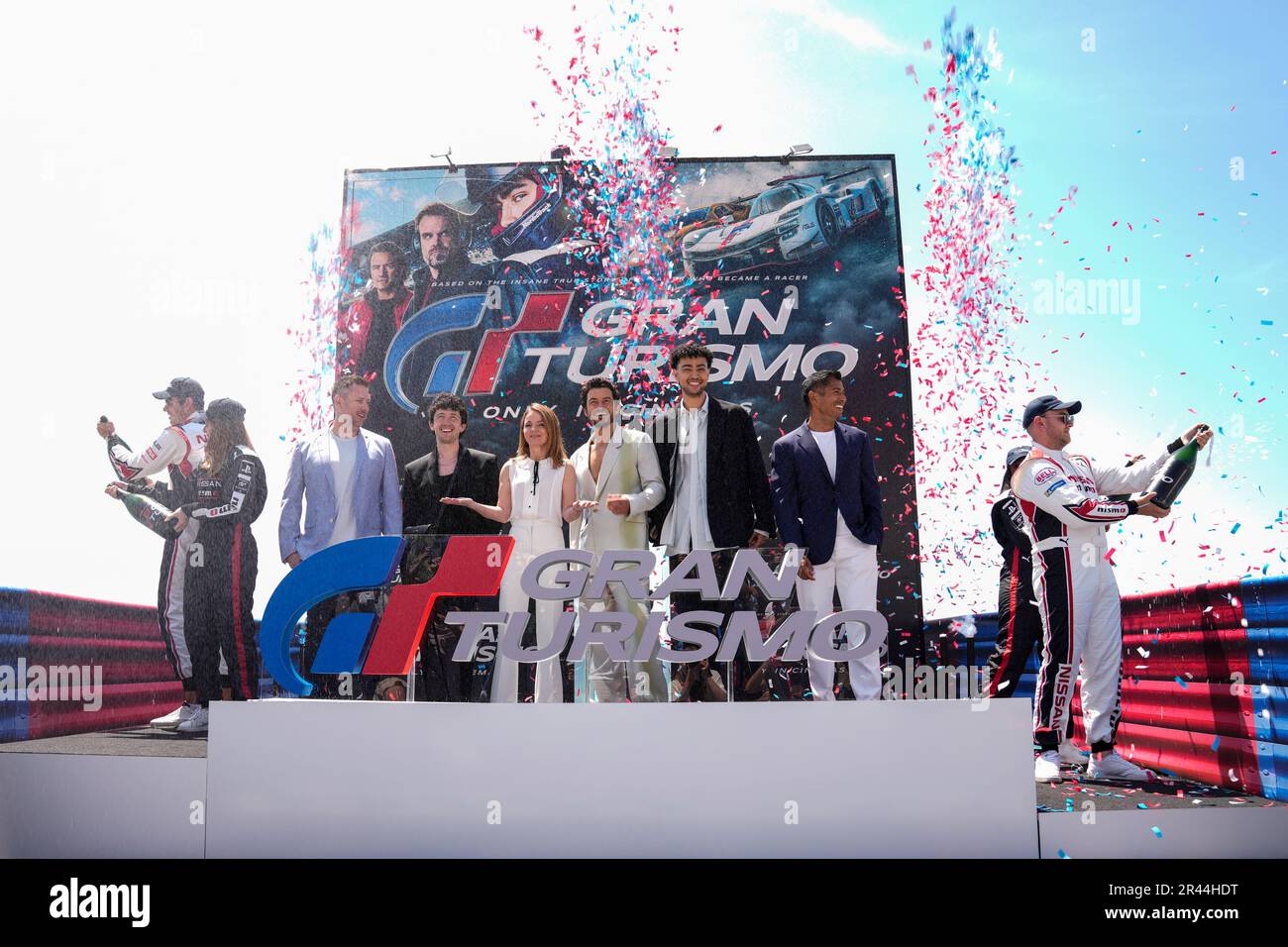 Dircetor Neill Blomkamp, from left, Maximilian Mundt, Geri Halliwell ...