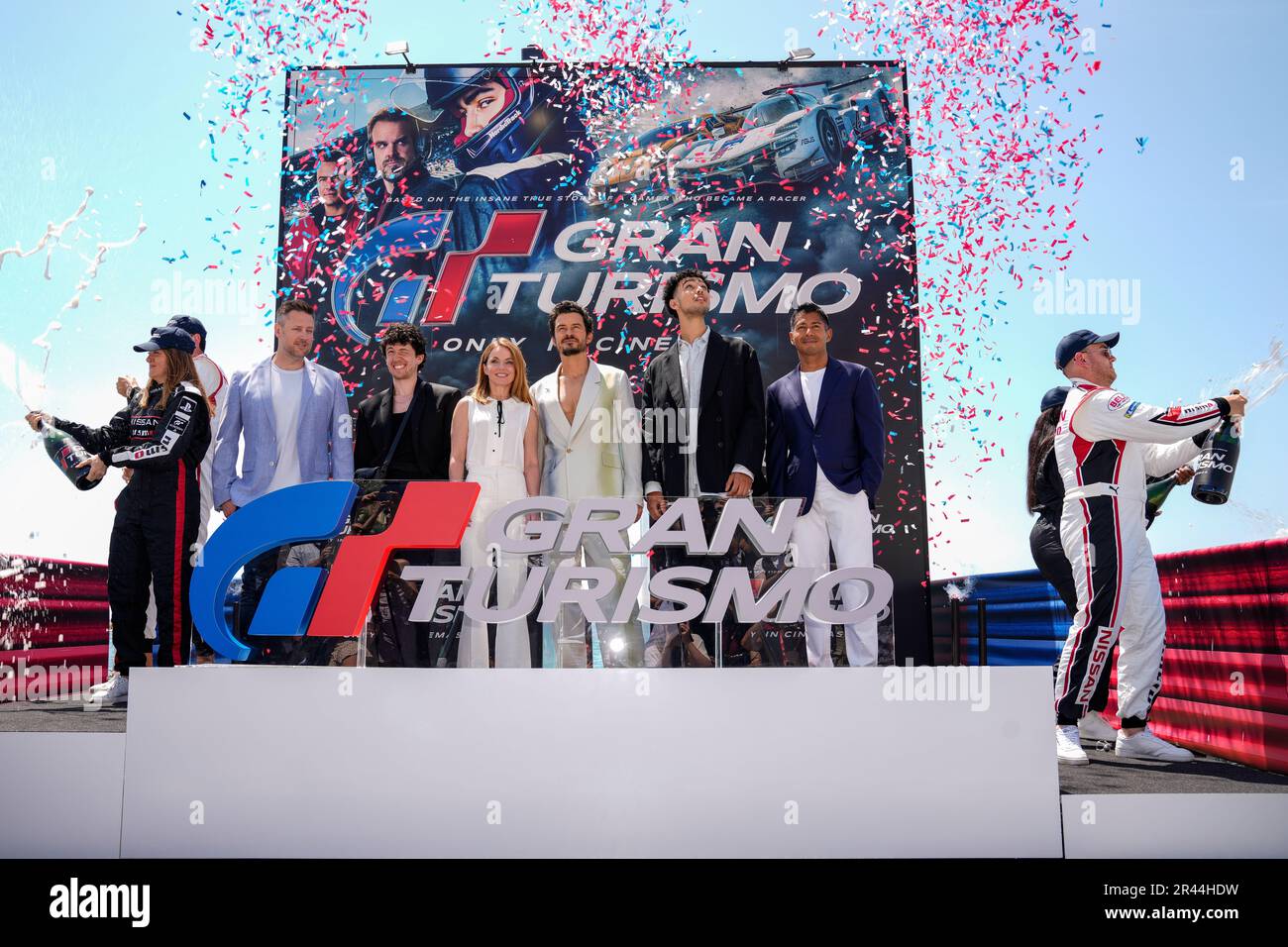 Dircetor Neill Blomkamp, from left, Maximilian Mundt, Geri Halliwell ...