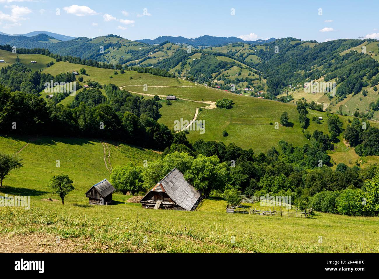 The carpathian landscape at Bran in Romania Stock Photo - Alamy