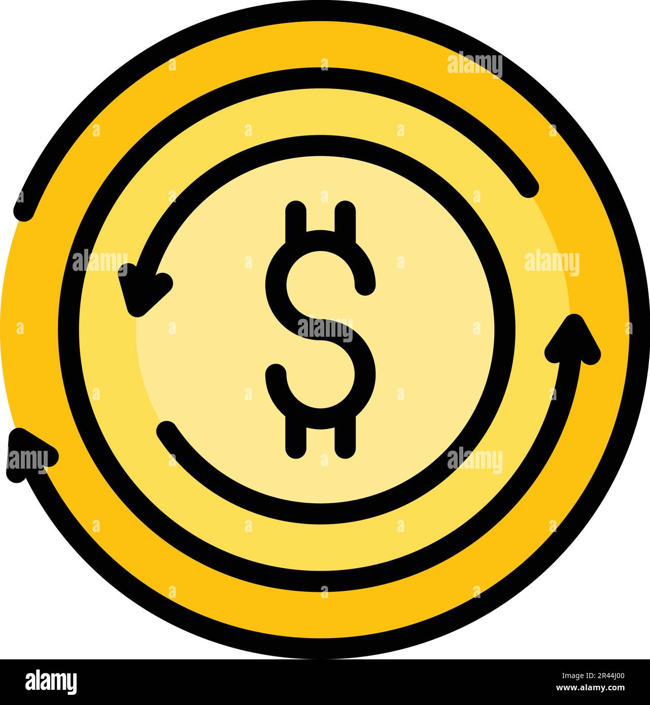Financial dollar icon. Outline Financial dollar vector icon for web ...