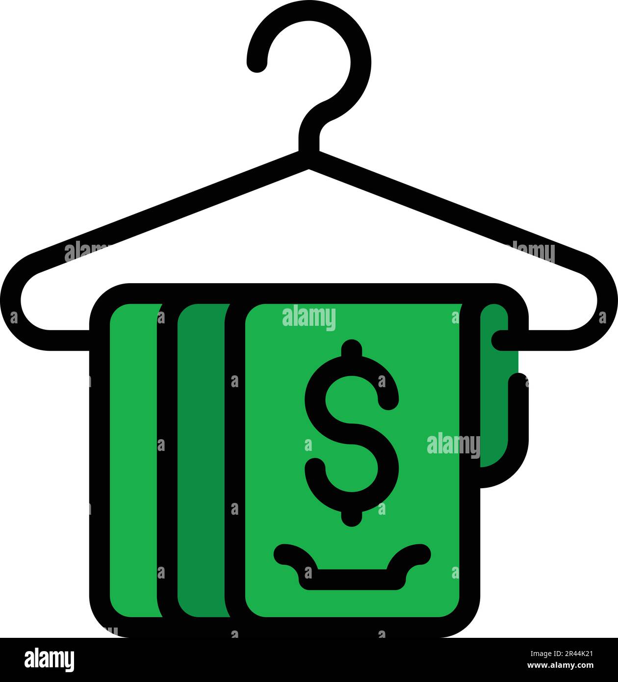 Laundry money hanger clothes icon. Outline Laundry money hanger clothes ...