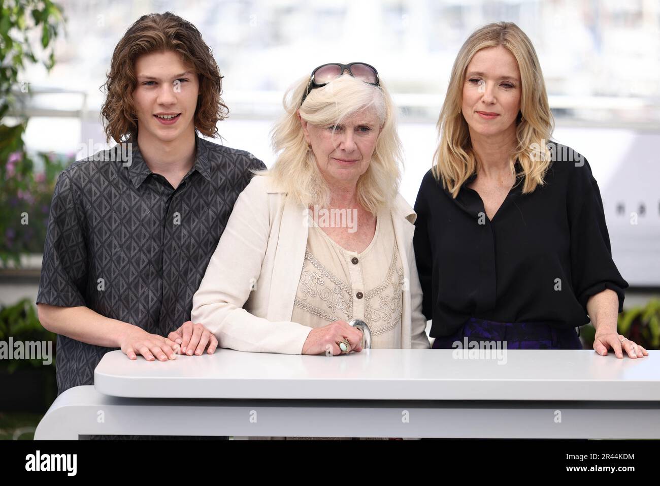 Cannes, France. 26th May, 2023. Felix Lefebvre, Catherine Breillat and ...