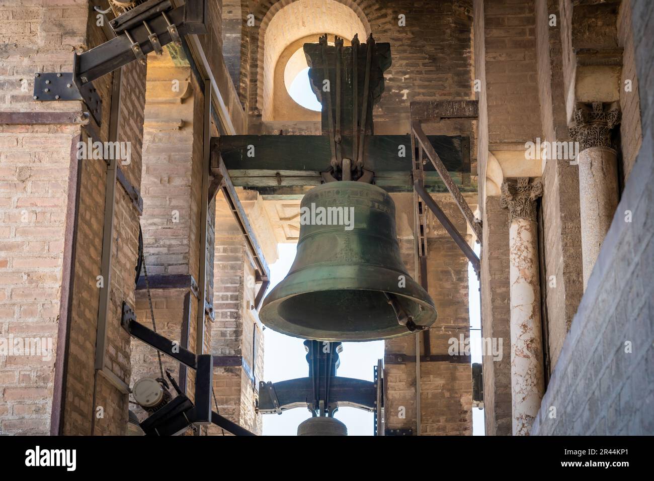 Church Bell at La Giralda - Seville Cathedral Tower - Seville, Andalusia, Spain Stock Photo - Alamy