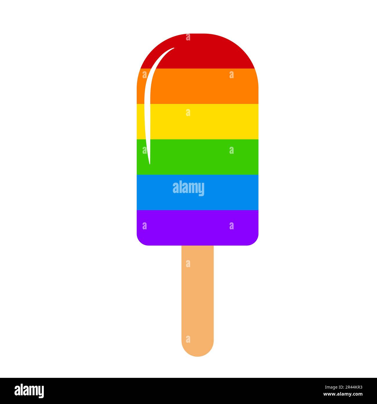 Rainbow ice cream isolated on white. LGBT community symbol. Gay pride ...