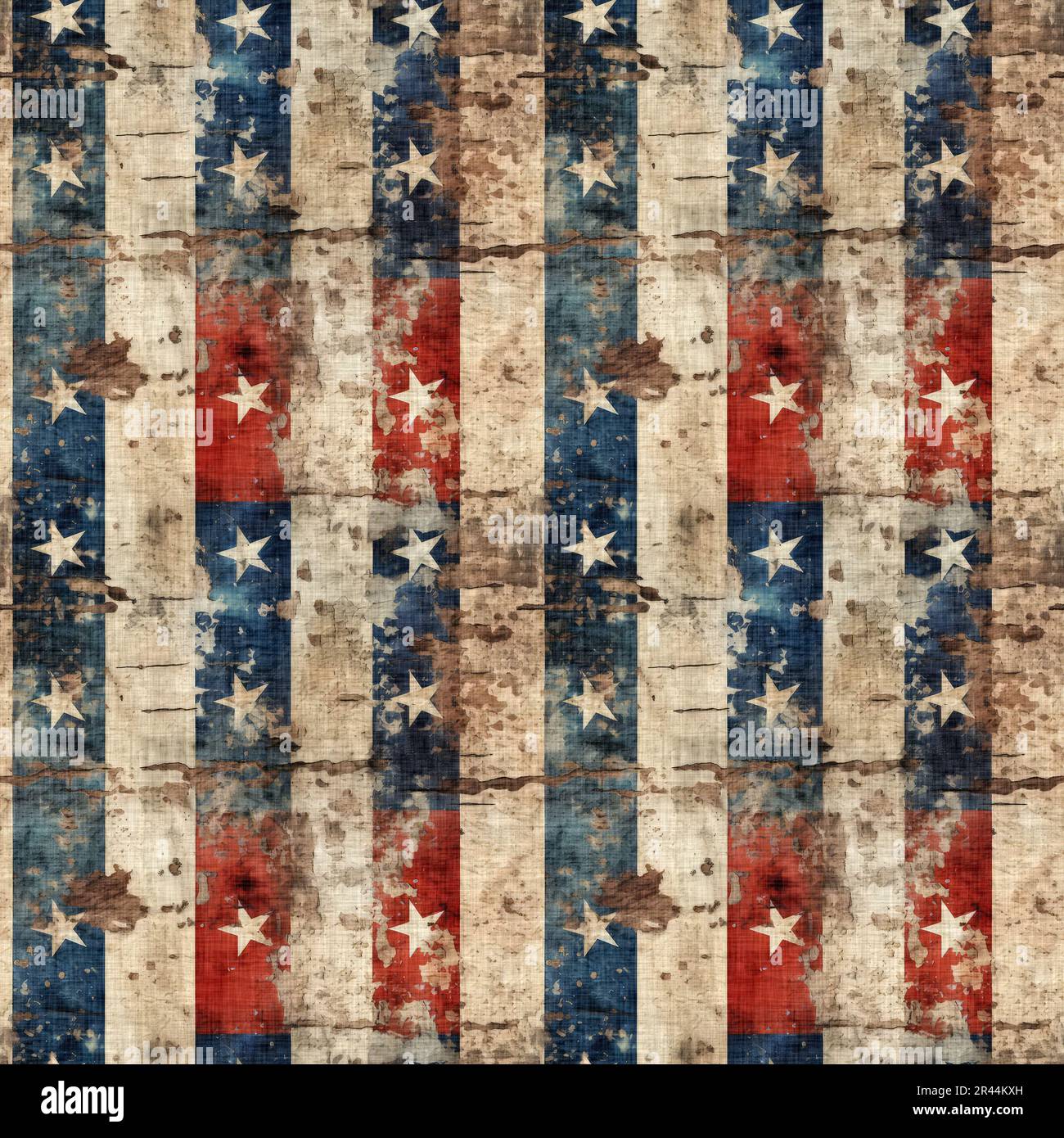 Rustic americana seamless pattern in traditional red, white and blue ...