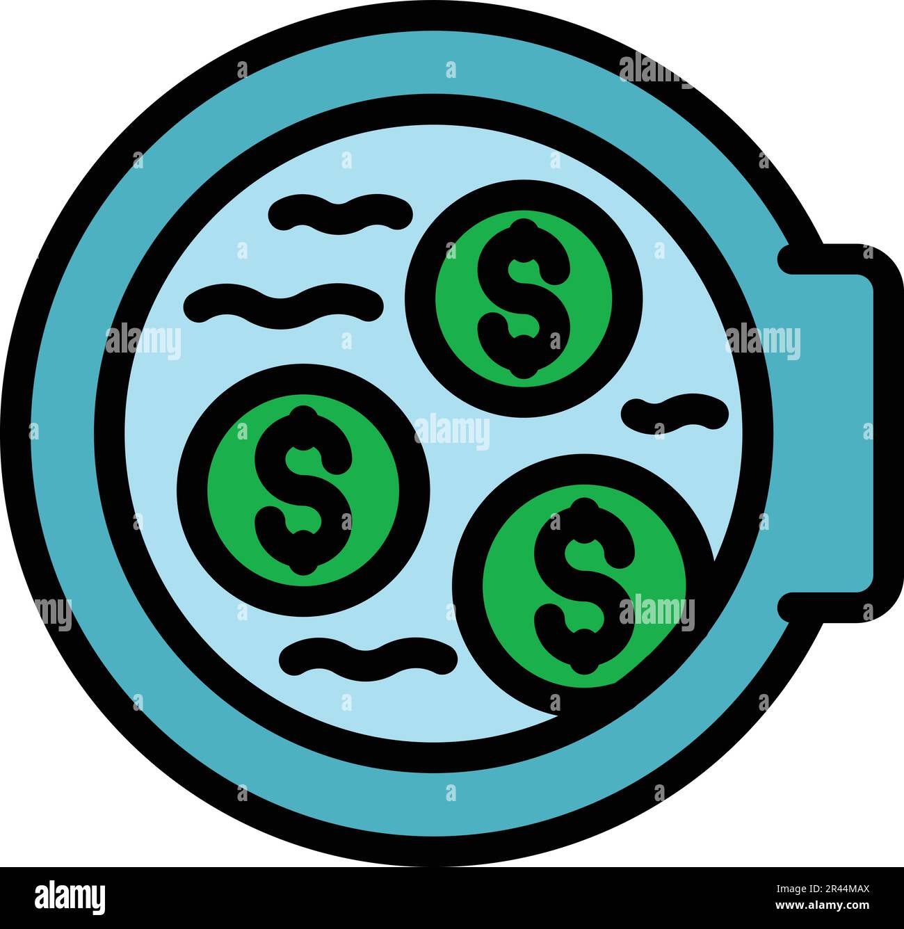 Laundry money coin wash icon. Outline Laundry money coin wash vector ...