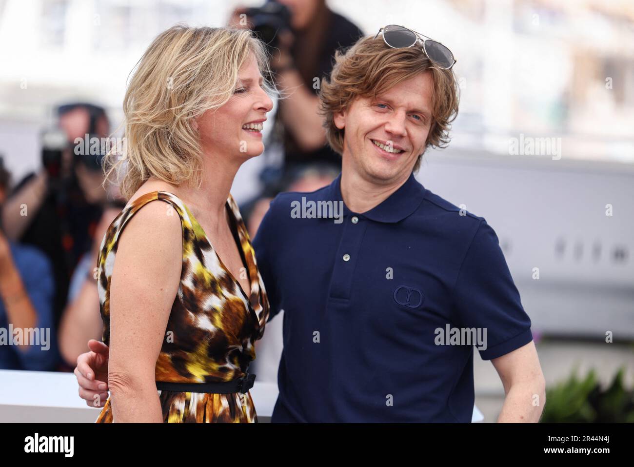 Cannes, France. 26th May, 2023. Karin Viard and Alex Lutz attending the ...
