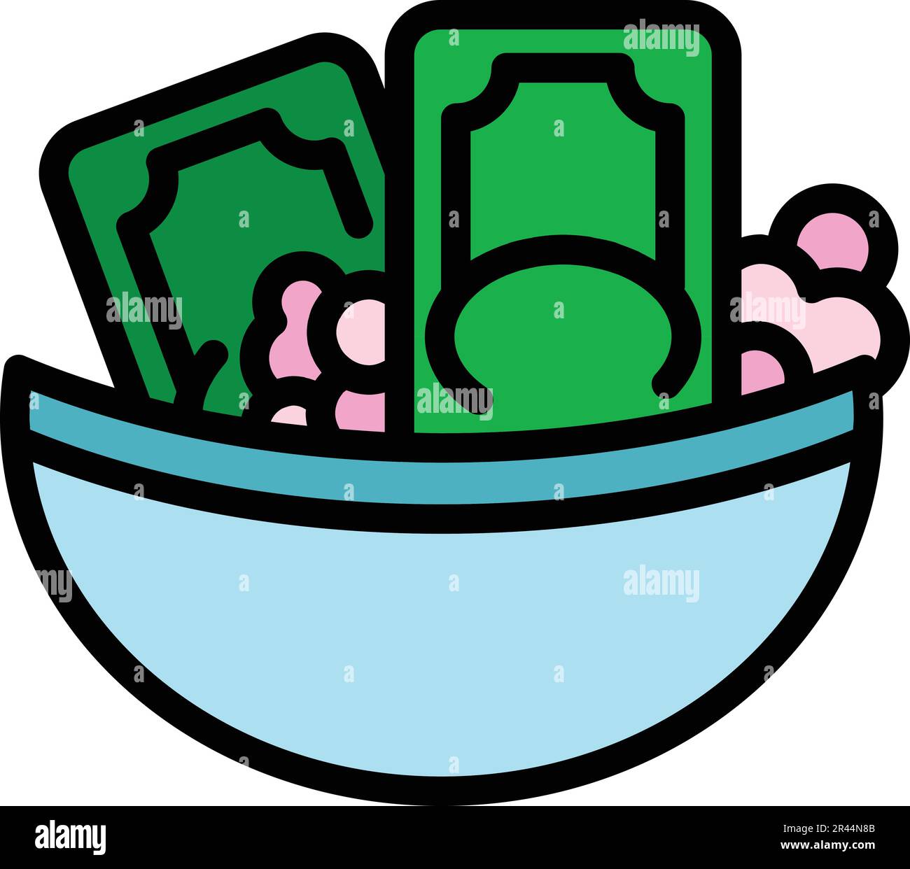 Laundry money banknote basin icon. Outline Laundry money banknote basin ...