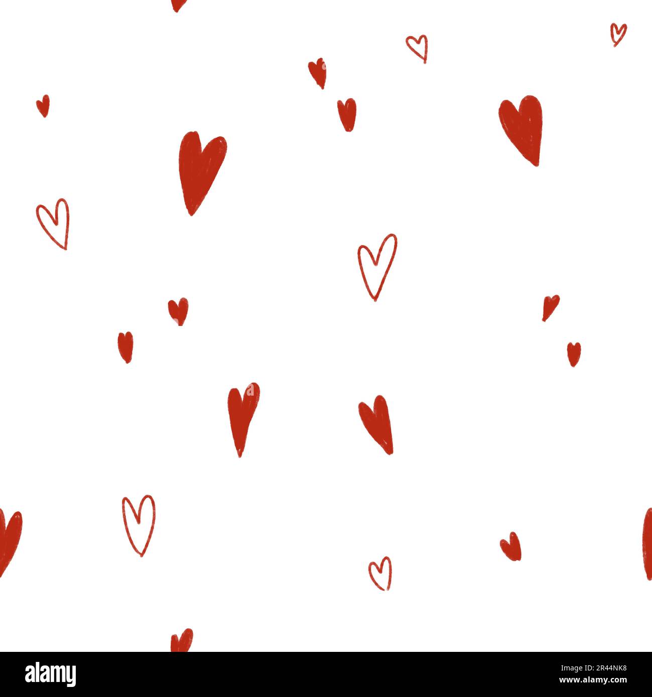 Heart red scribble a simple seamless pattern Stock Photo - Alamy