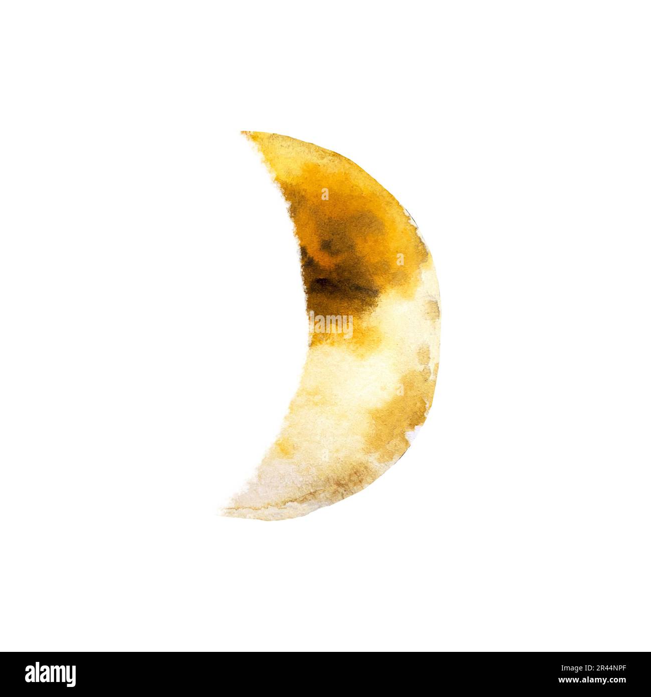 Half crescent waxing moon mystic watercolor sketch Stock Photo - Alamy