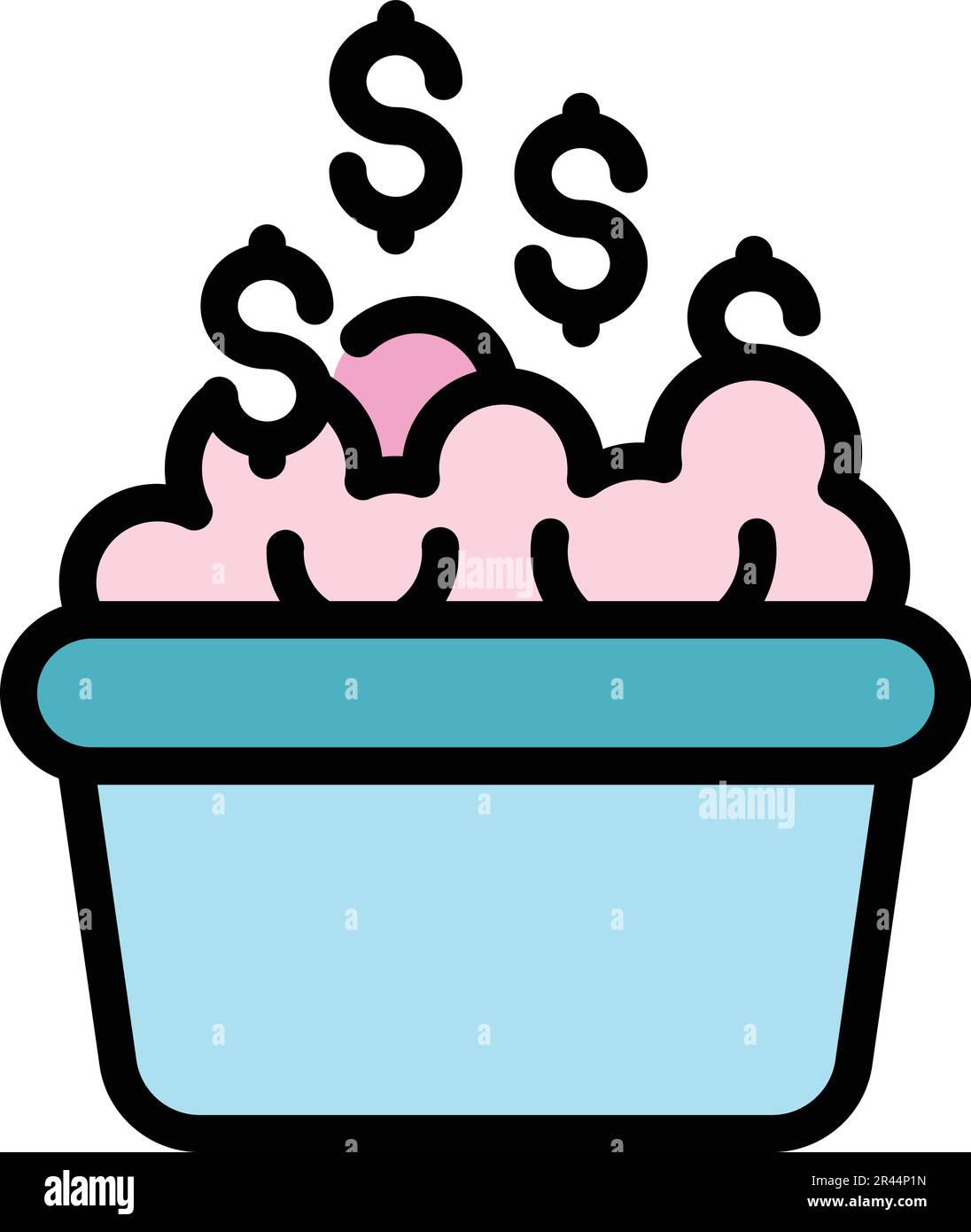 Laundry money basin icon. Outline Laundry money basin vector icon for ...