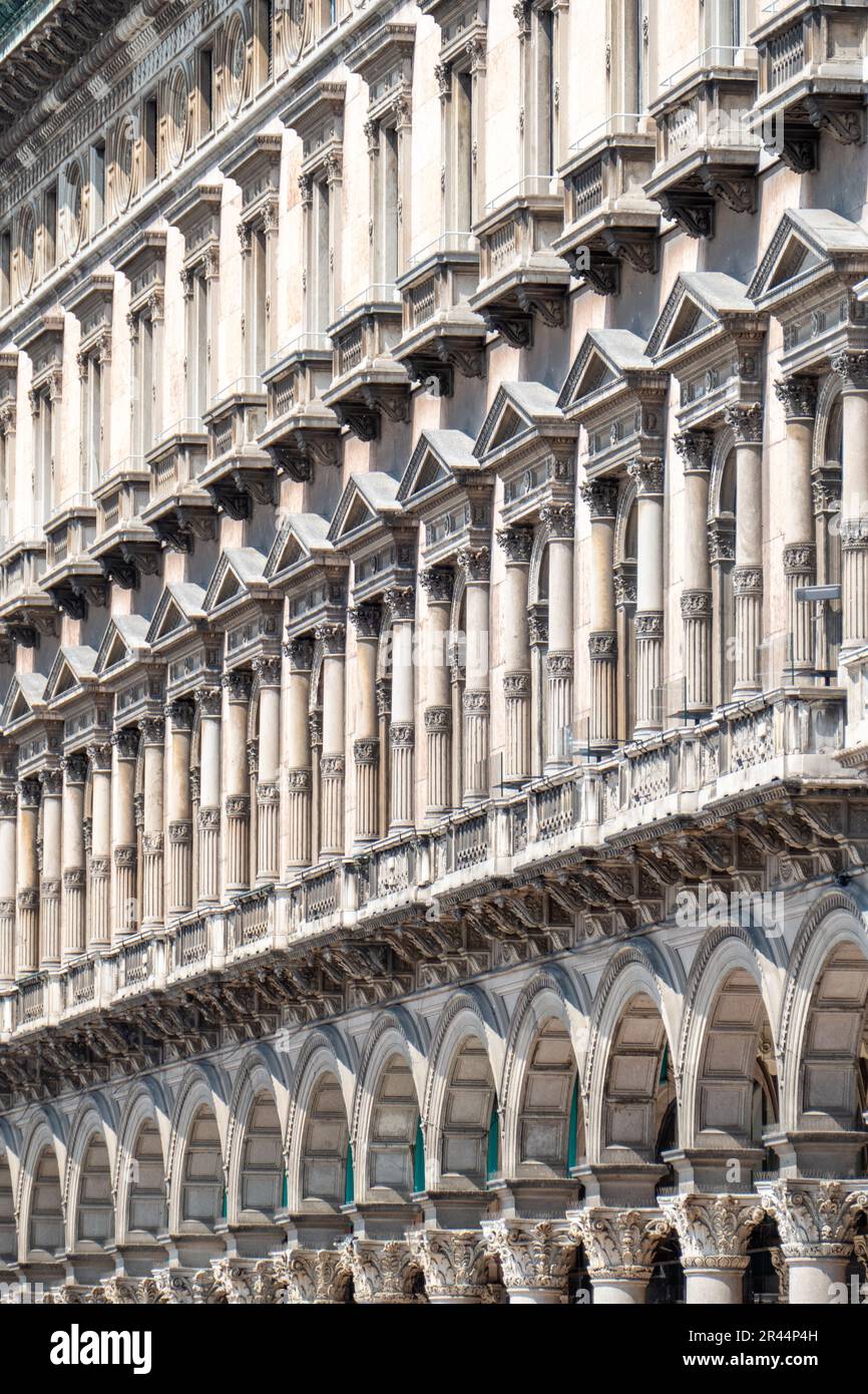 Perspective windows in a building of Milan, Italy Stock Photo - Alamy