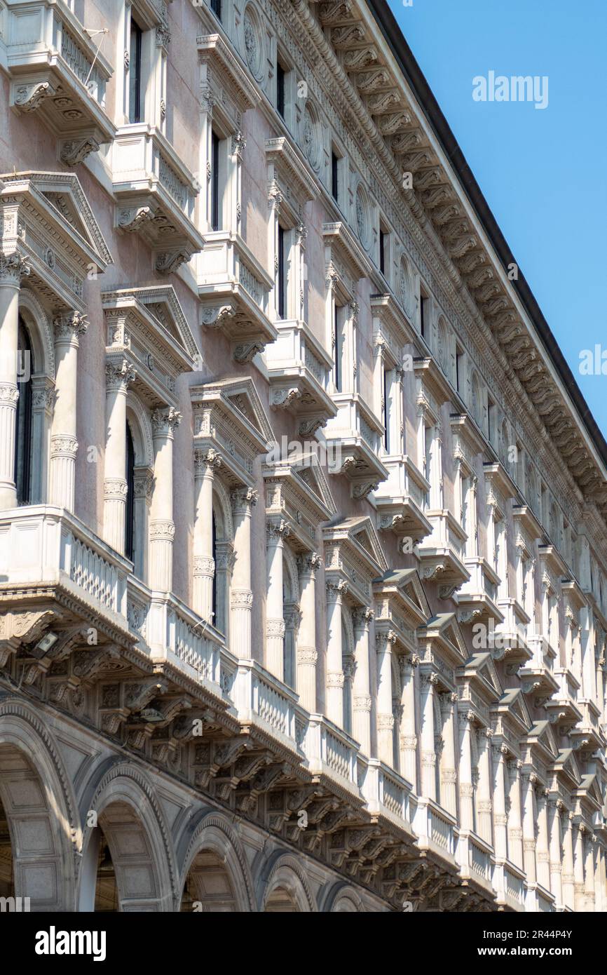 Perspective windows in a building of Milan, Italy Stock Photo - Alamy