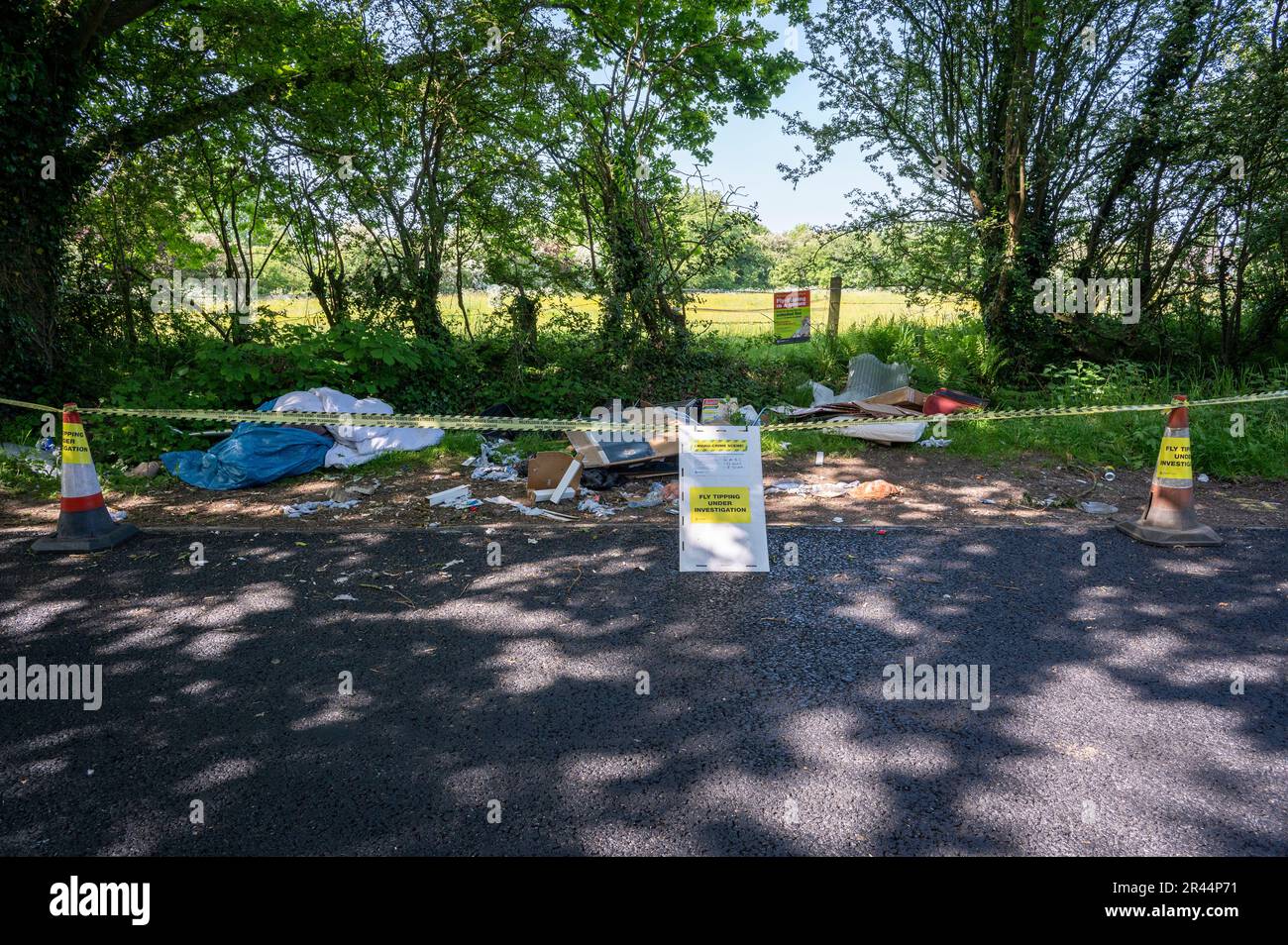 Fly tipping crime scene under investigation, Walsall, UK Stock Photo ...