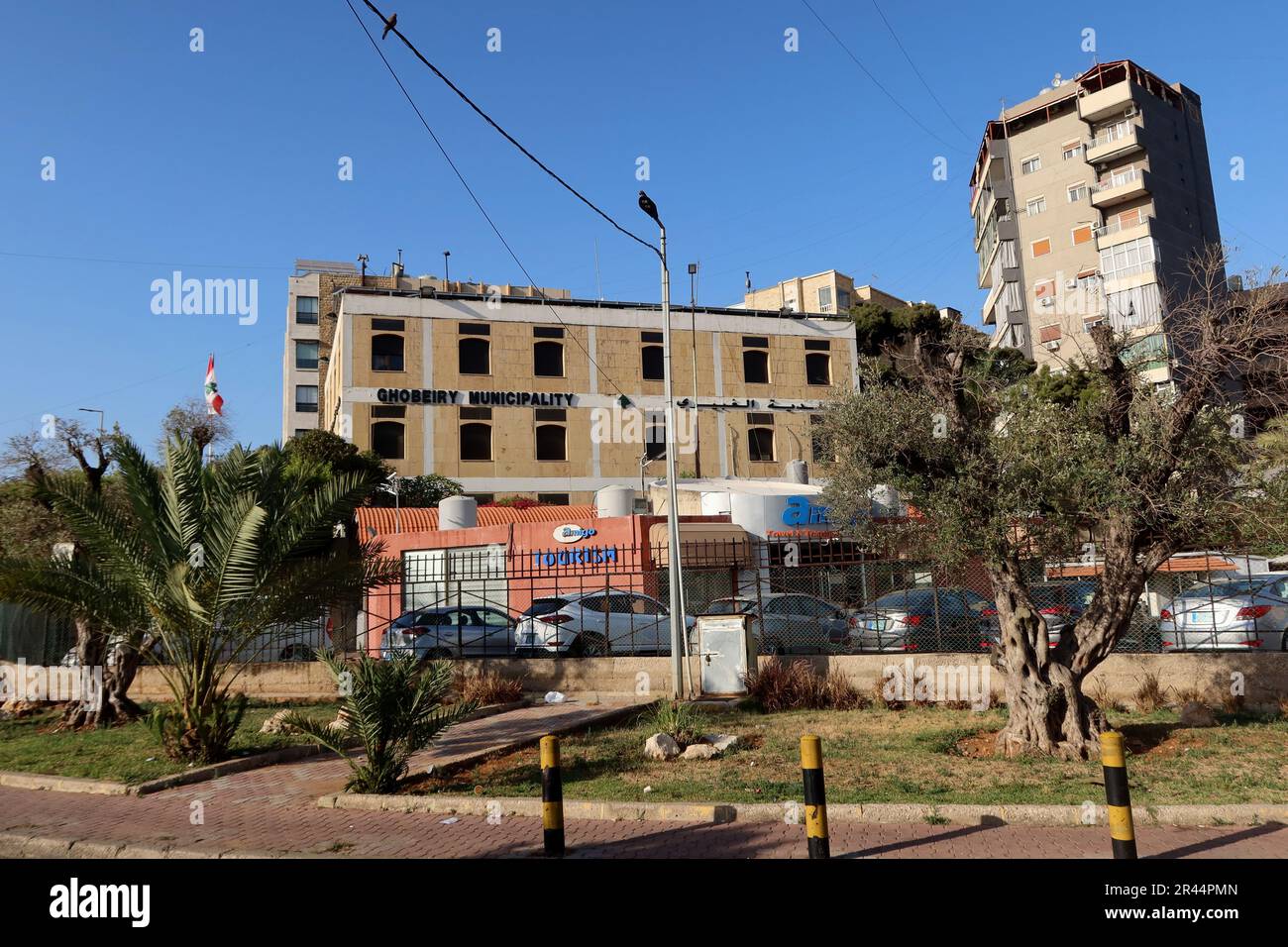 Beirut, Lebanon. 25th May, 2023. Building of Ghobeiry Municipality, a ...