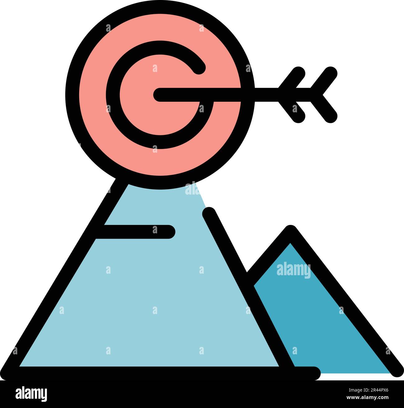 Target mountain icon. Outline Target mountain vector icon for web ...