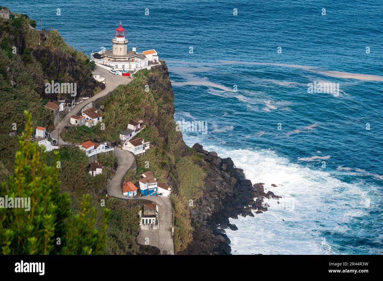 Farol do Arnel Lighthouse on Sao Miguel island Azores, Portugal Stock ...