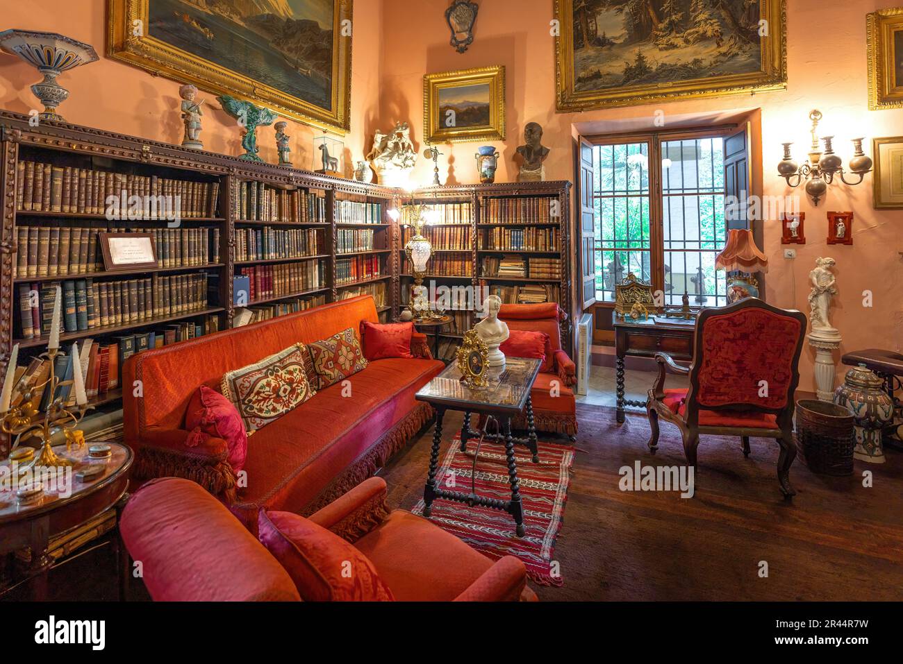 Library and Reading Room at Las Duenas Palace (Palacio de las Duenas ...