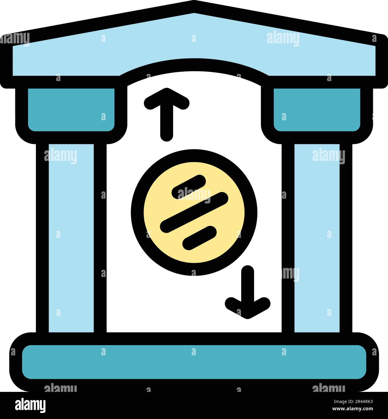 Bank reserves building icon. Outline Bank reserves building vector icon ...