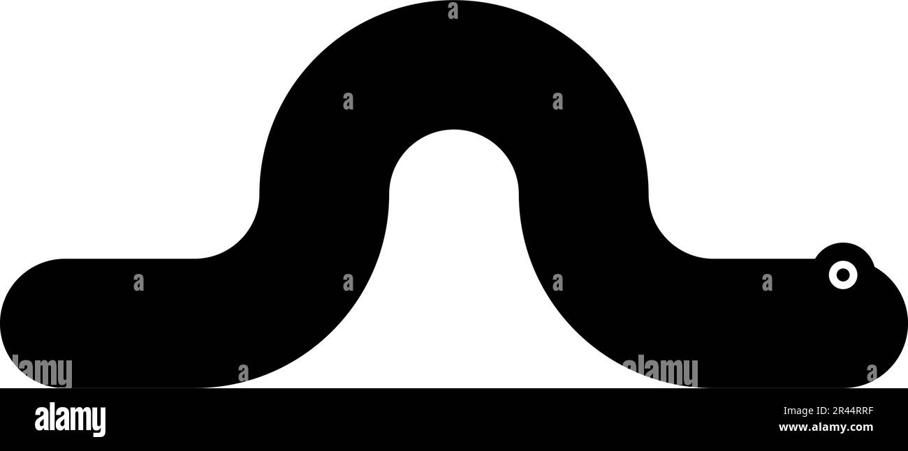 Creeping worm earthworm crawling invertebrate creep creature icon black ...
