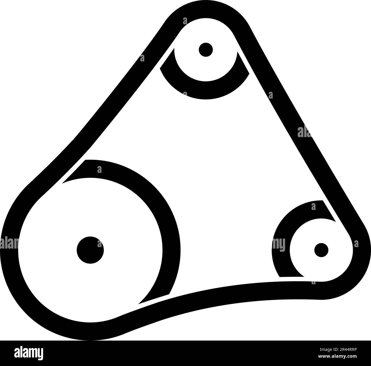 Belt transmission mechanism with three pulleys drive part automobile ...