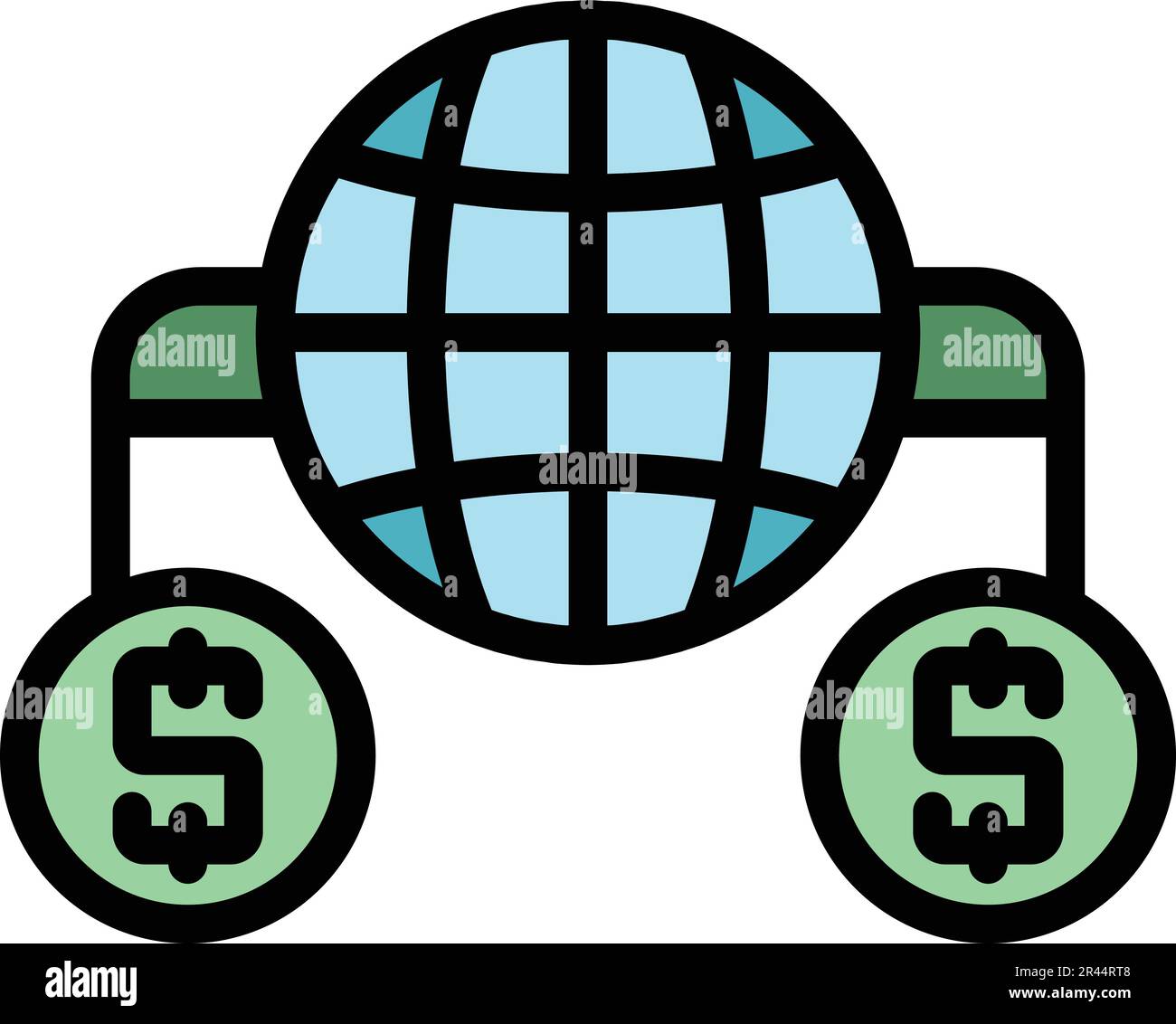 Global bank reserves icon. Outline Global bank reserves vector icon for ...
