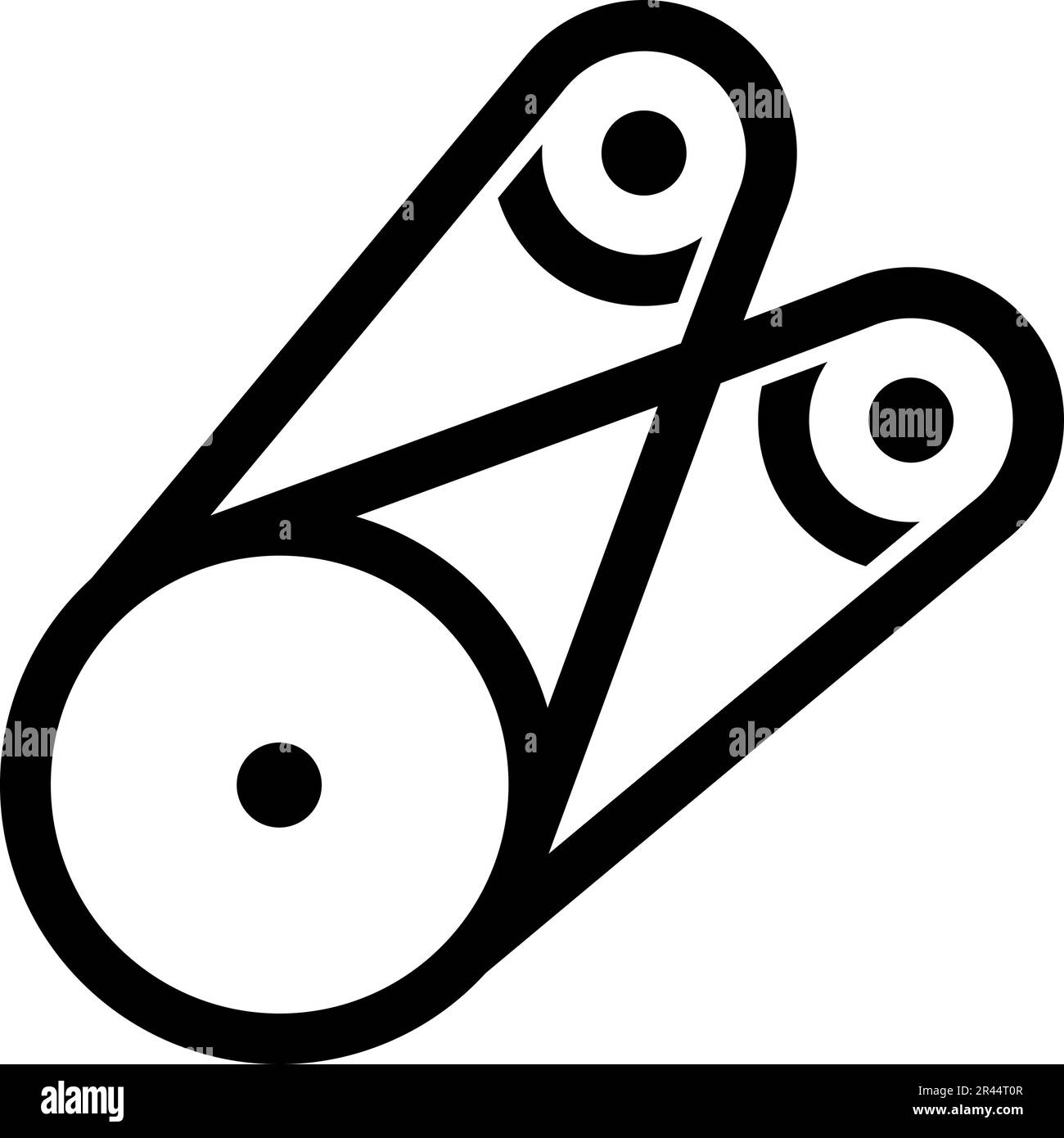 Belt transmission mechanism with three pulleys drive part automobile ...