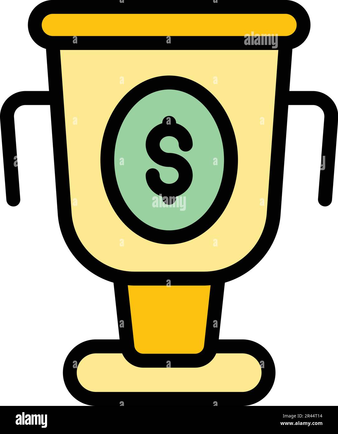 Money cup icon. Outline Money cup vector icon for web design isolated ...
