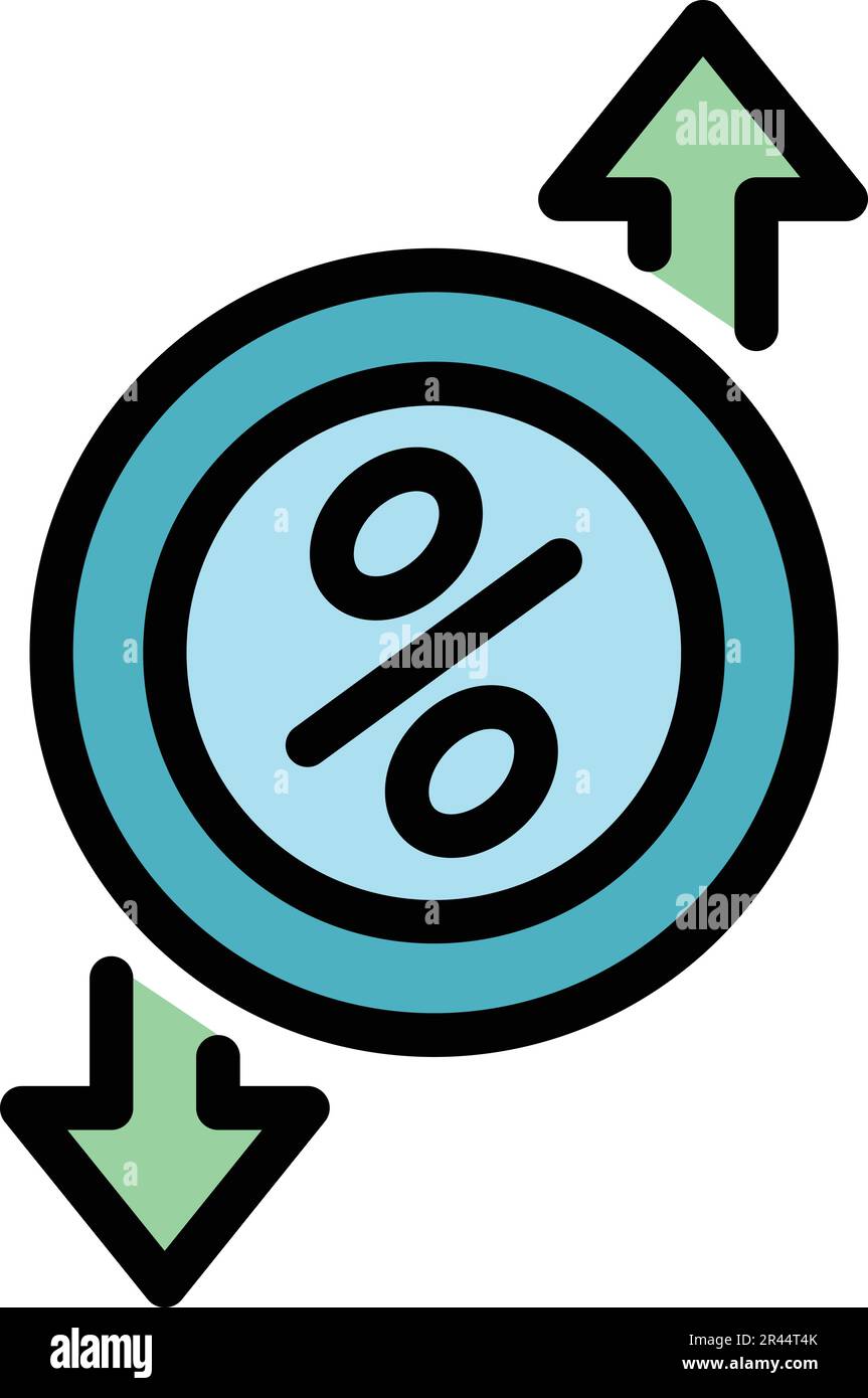 Money coin percent icon. Outline Money coin percent vector icon for web ...